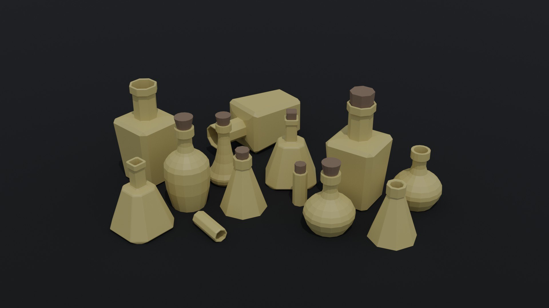 Low-poly cartoon fantasy potion kit Poly Style 3D model - TurboSquid ...