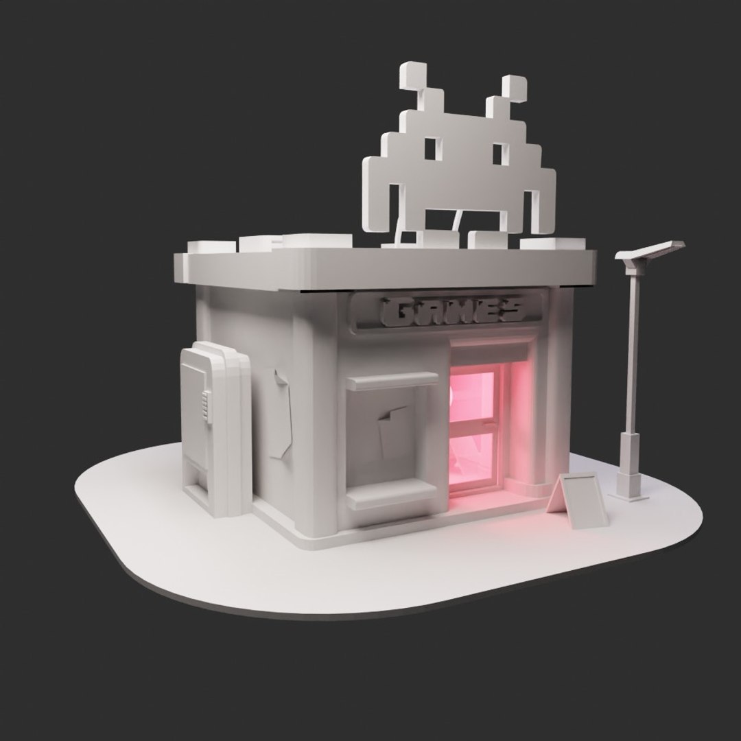 3D Low Poly Retro Arcade Games Shop 3D Model - TurboSquid 1842383