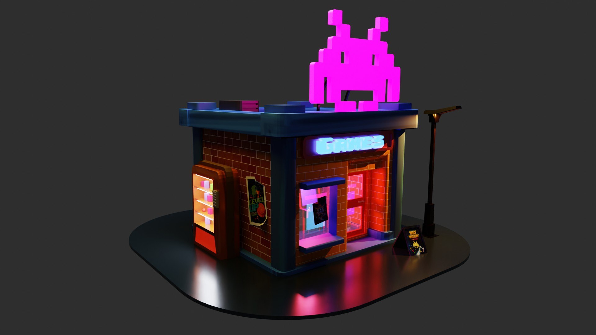 3D Low Poly Retro Arcade Games Shop 3D Model - TurboSquid 1842383