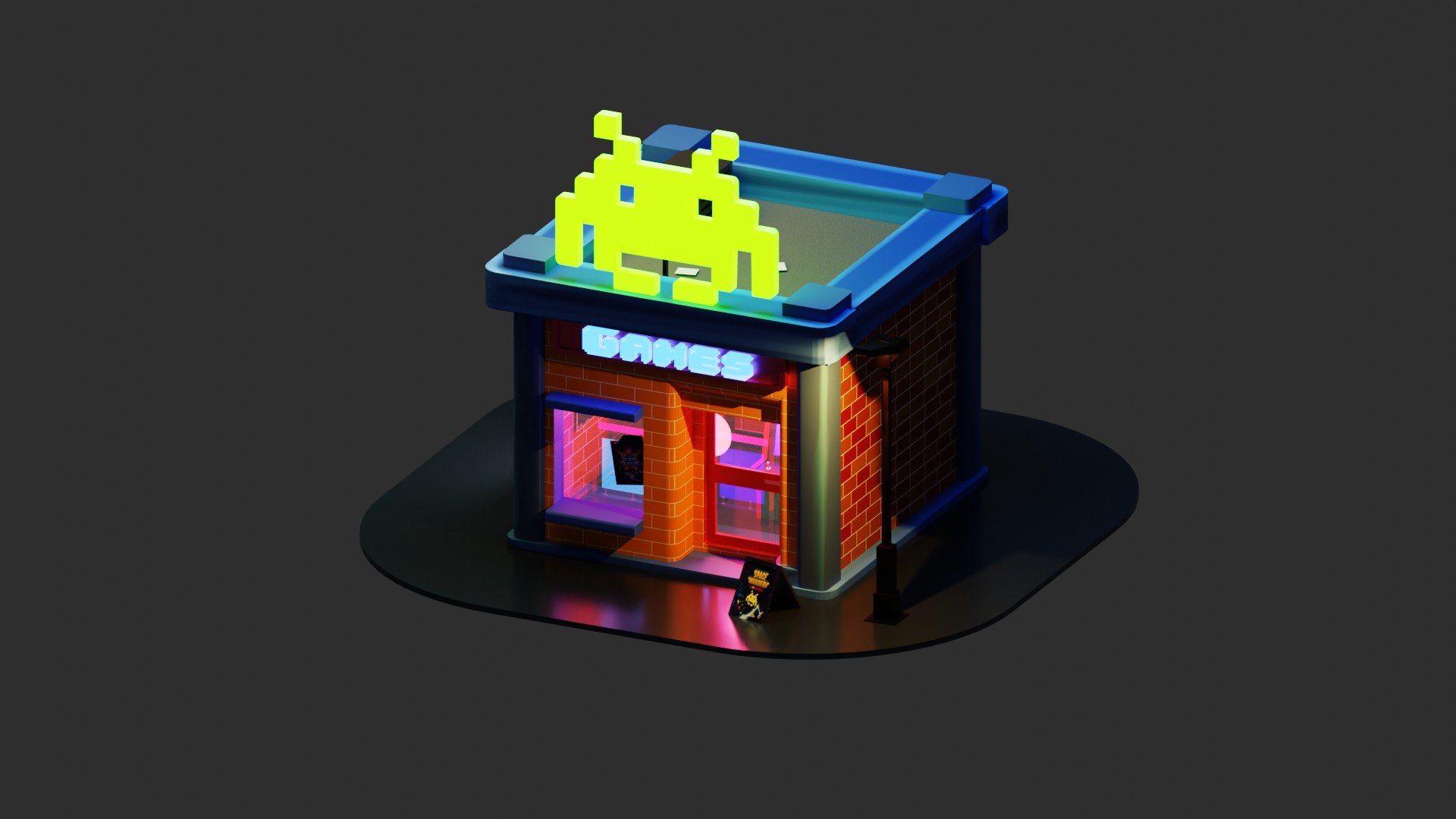 3D Low Poly Retro Arcade Games Shop 3D Model - TurboSquid 1842383
