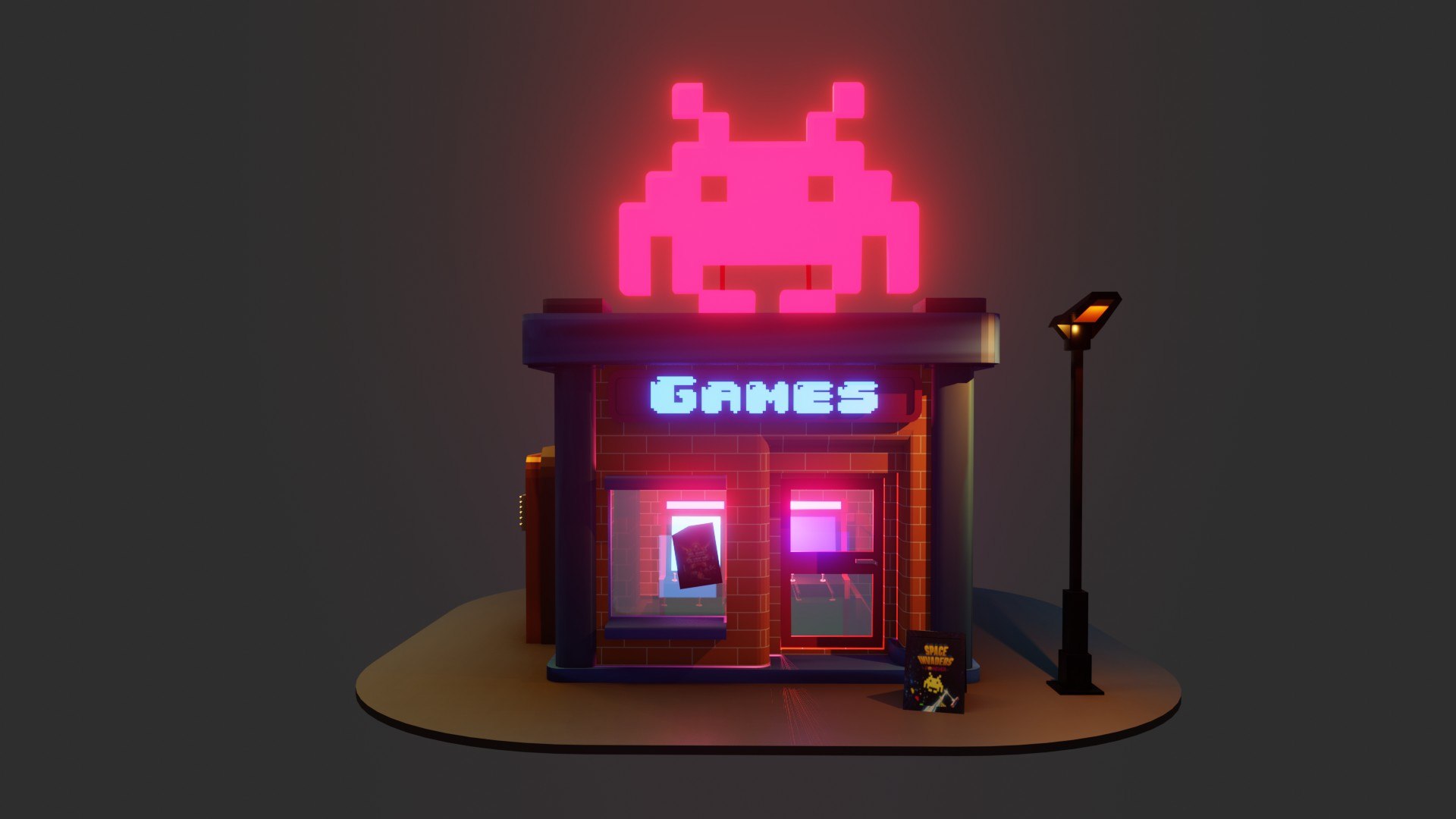 3D Low Poly Retro Arcade Games Shop 3D Model - TurboSquid 1842383