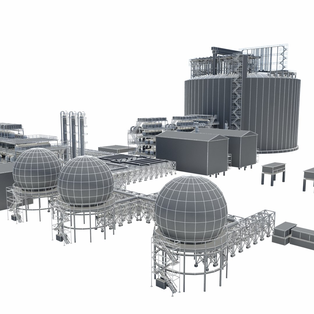 Industrial natural gas plant 3D - TurboSquid 1151453