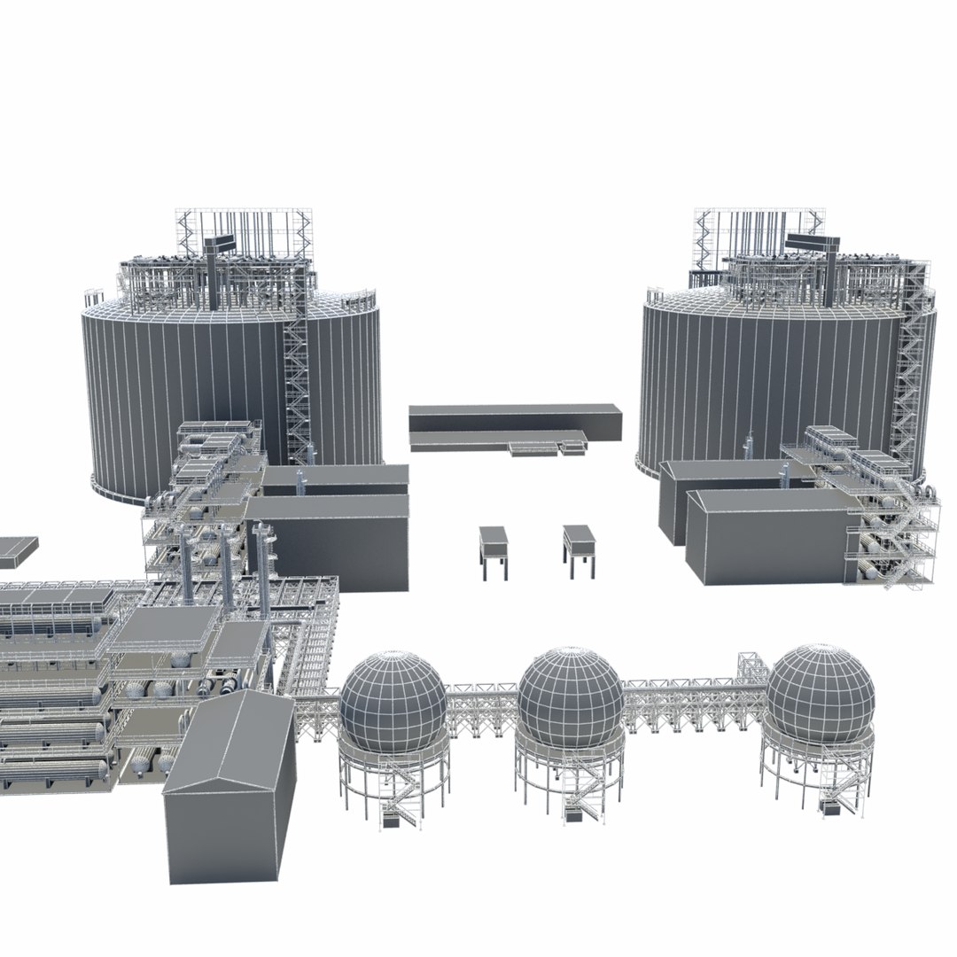 Industrial Natural Gas Plant 3D - TurboSquid 1151453