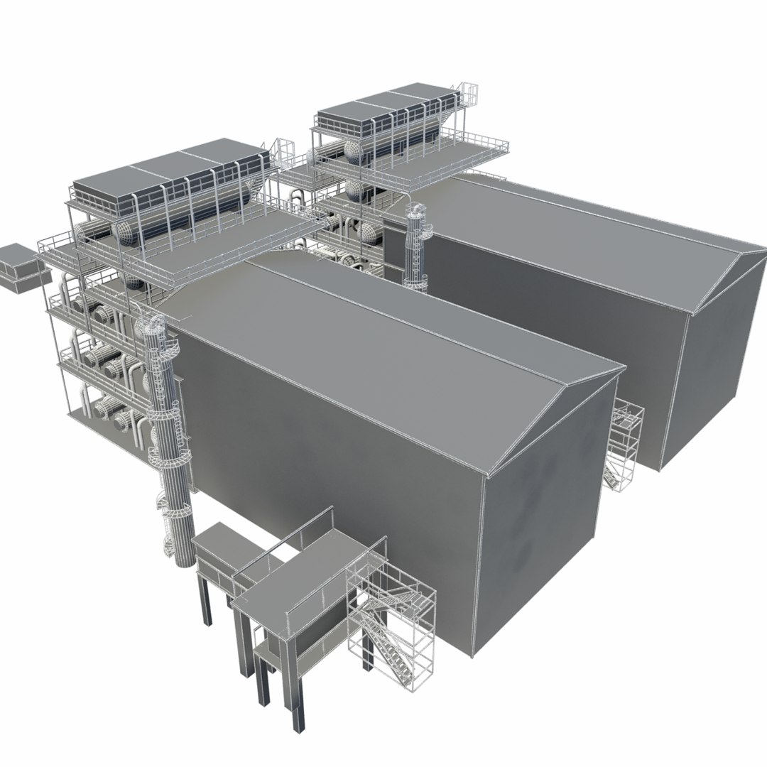 Industrial natural gas plant 3D - TurboSquid 1151453