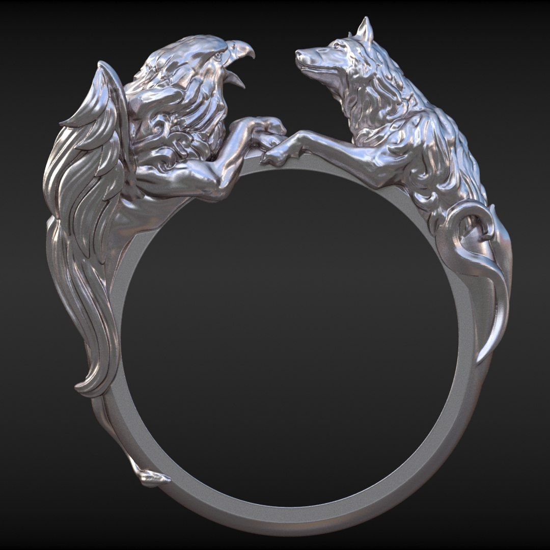 3D Gryphon Wolf Ring - TurboSquid 1226573