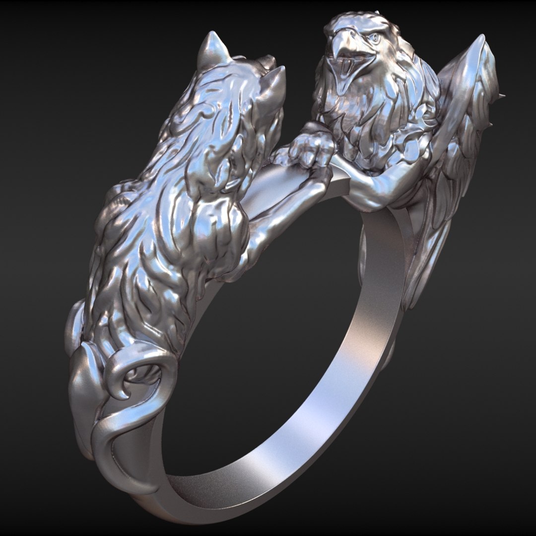 3D Gryphon Wolf Ring - TurboSquid 1226573