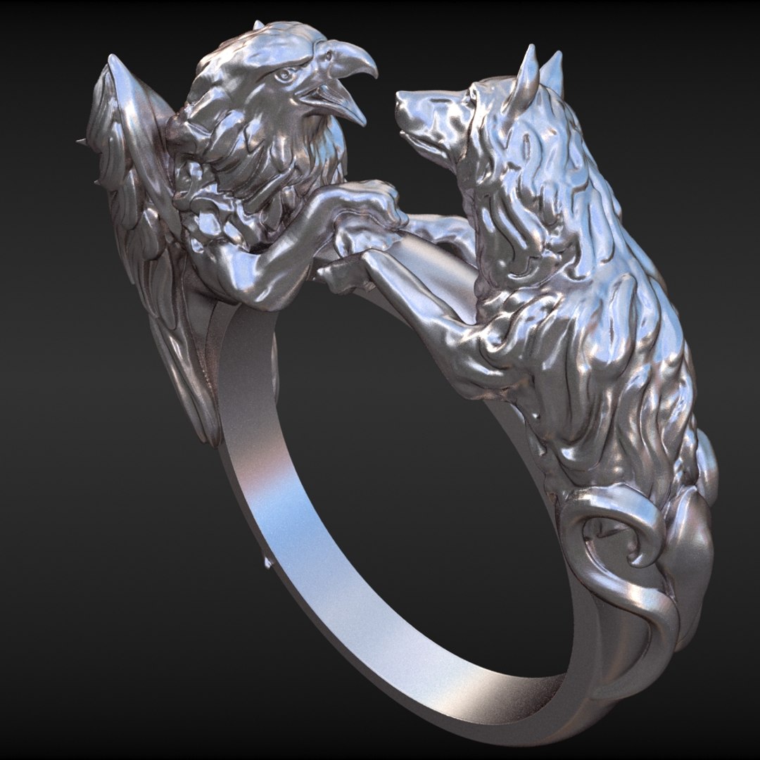 3D Gryphon Wolf Ring - TurboSquid 1226573