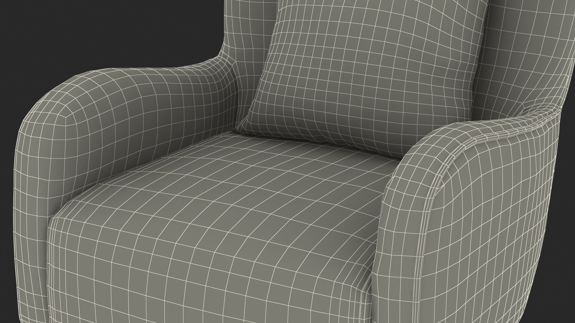 3D Model Curved Arm Accent Chair Gray - TurboSquid 1996825