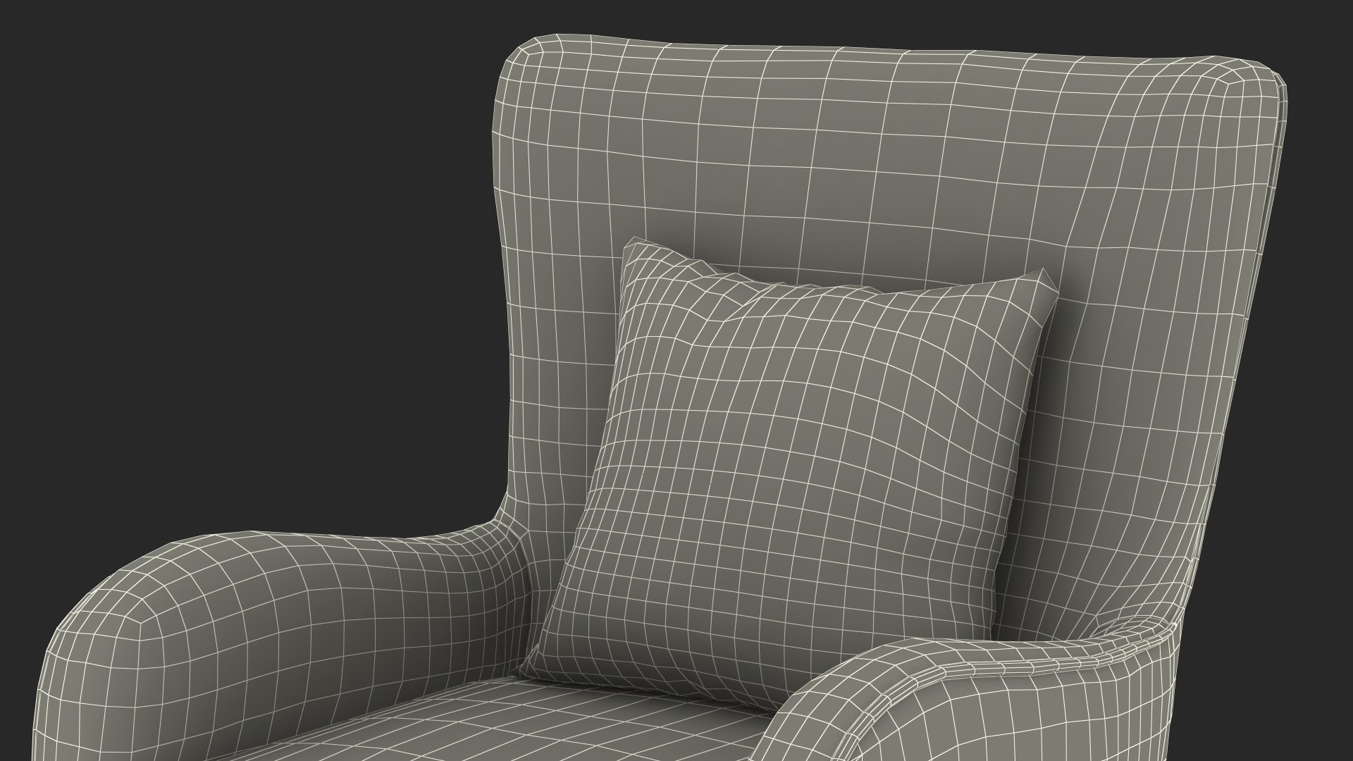 3D Model Curved Arm Accent Chair Gray - TurboSquid 1996825