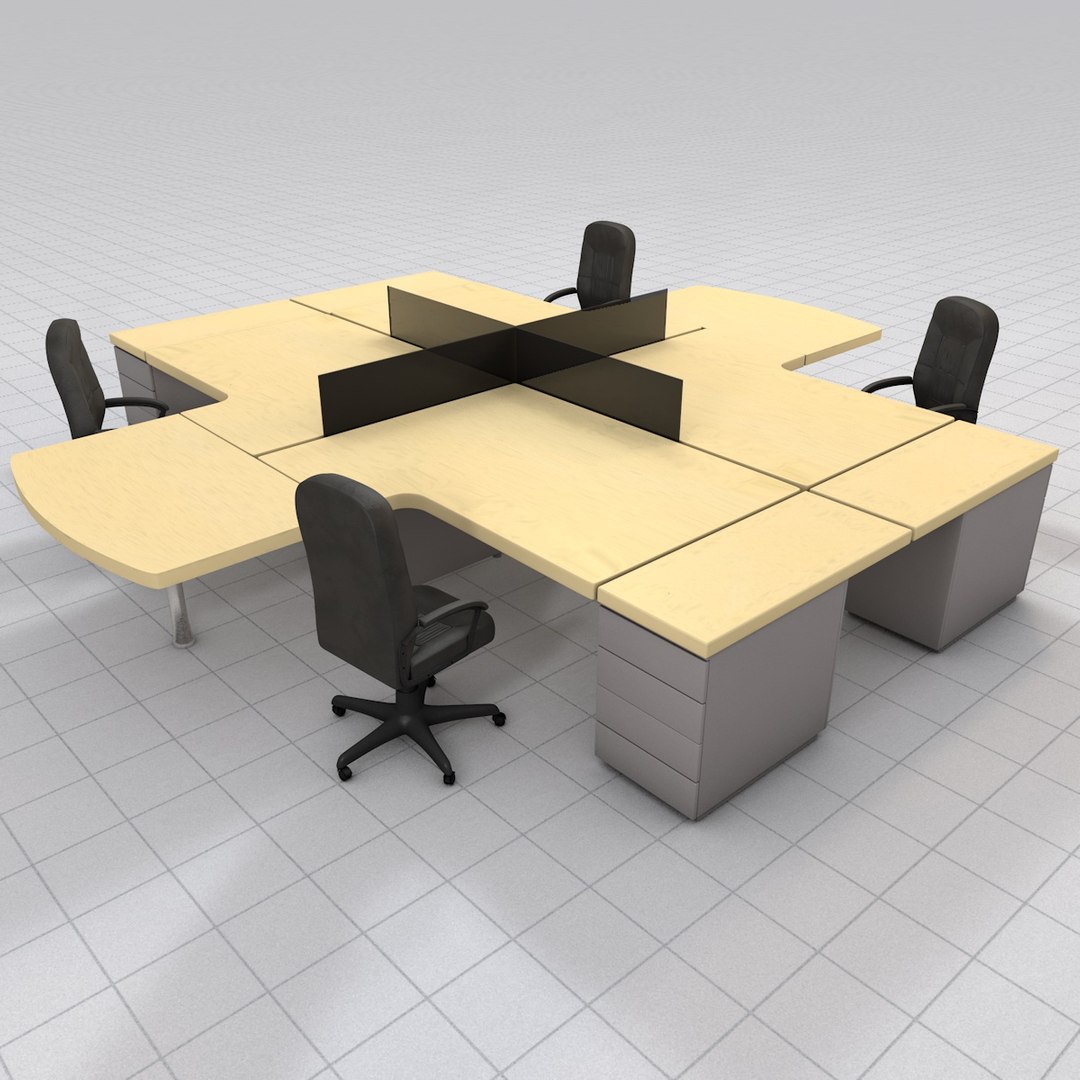3d workstation desk model