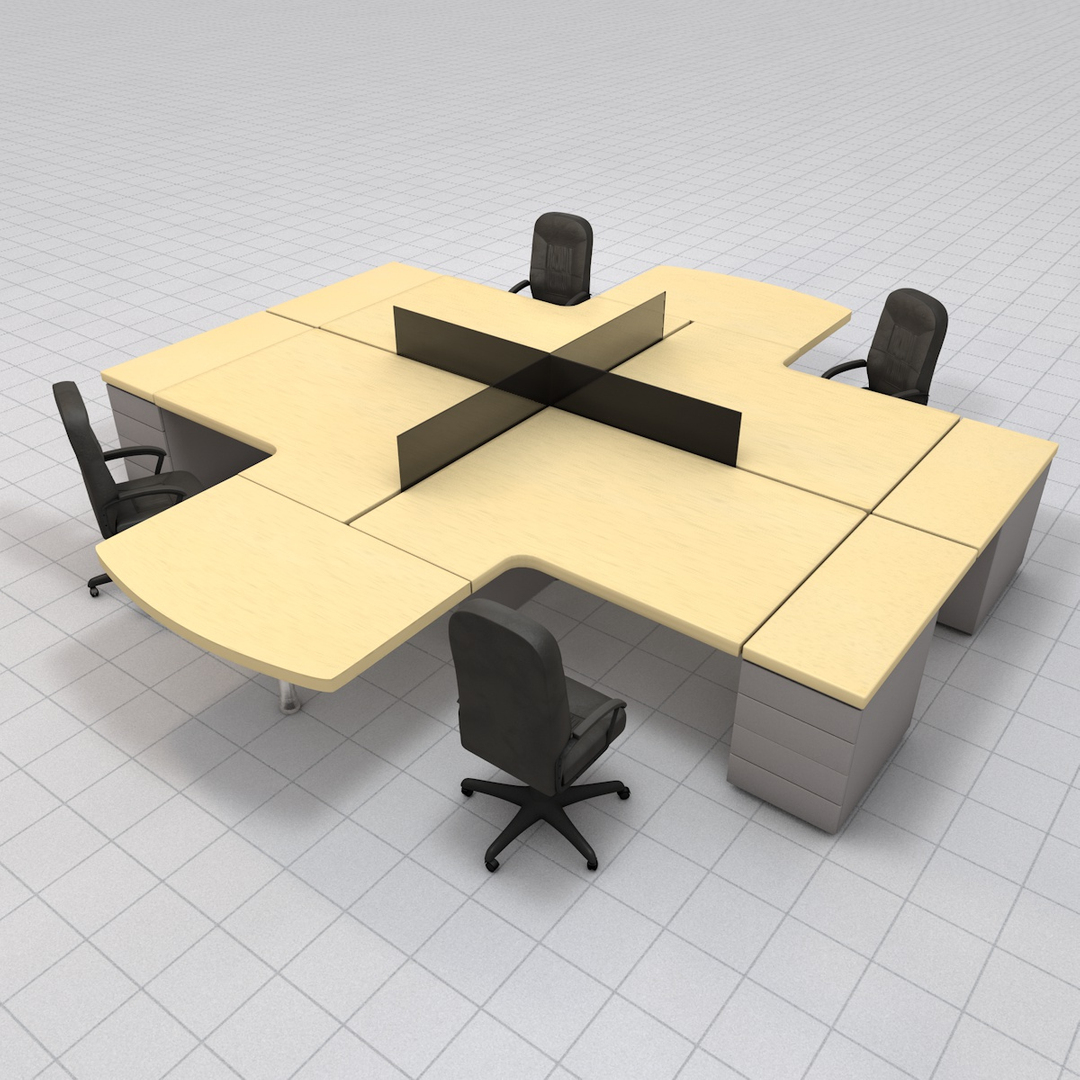 3d workstation desk model