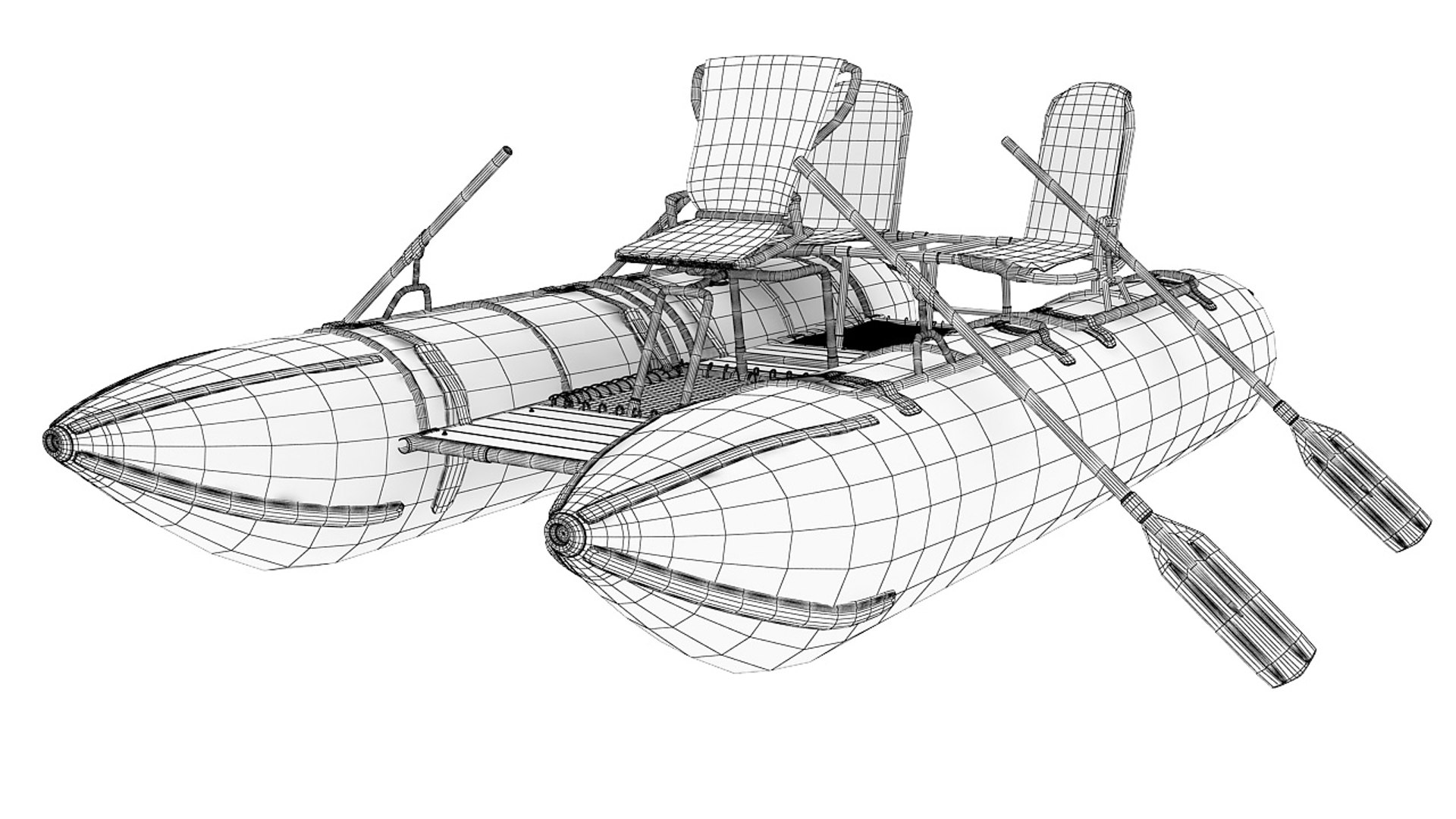 3D Three Seets Catamaran Model - TurboSquid 1790087