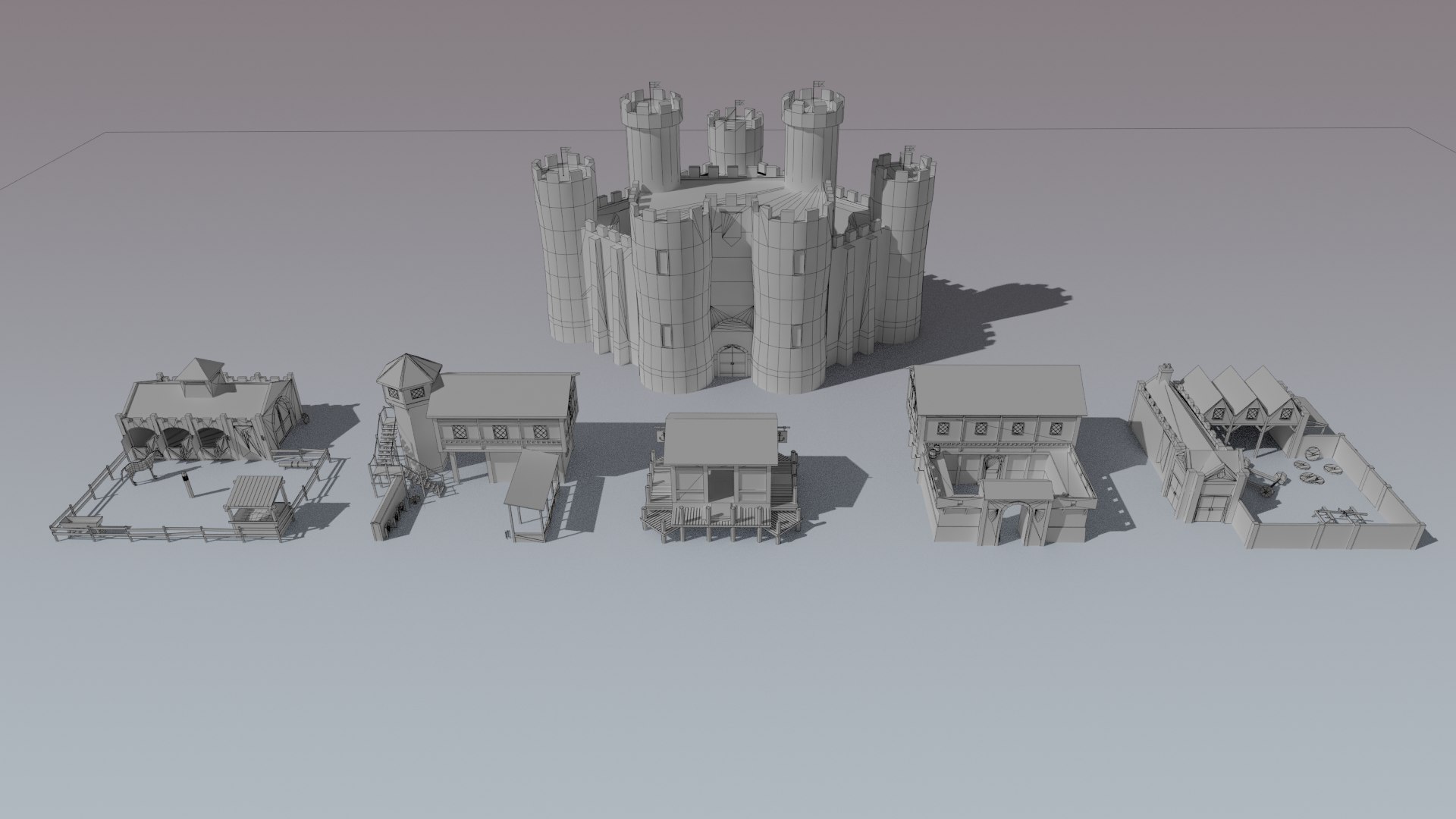 3D Medieval City Low-poly Model - TurboSquid 1896983