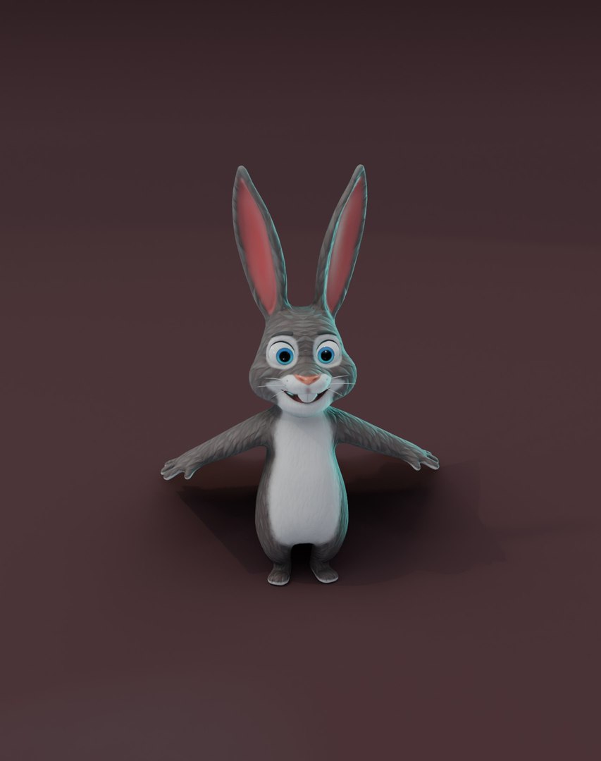 3D Cartoon Rabbit Rigged 3D Model - TurboSquid 1735677