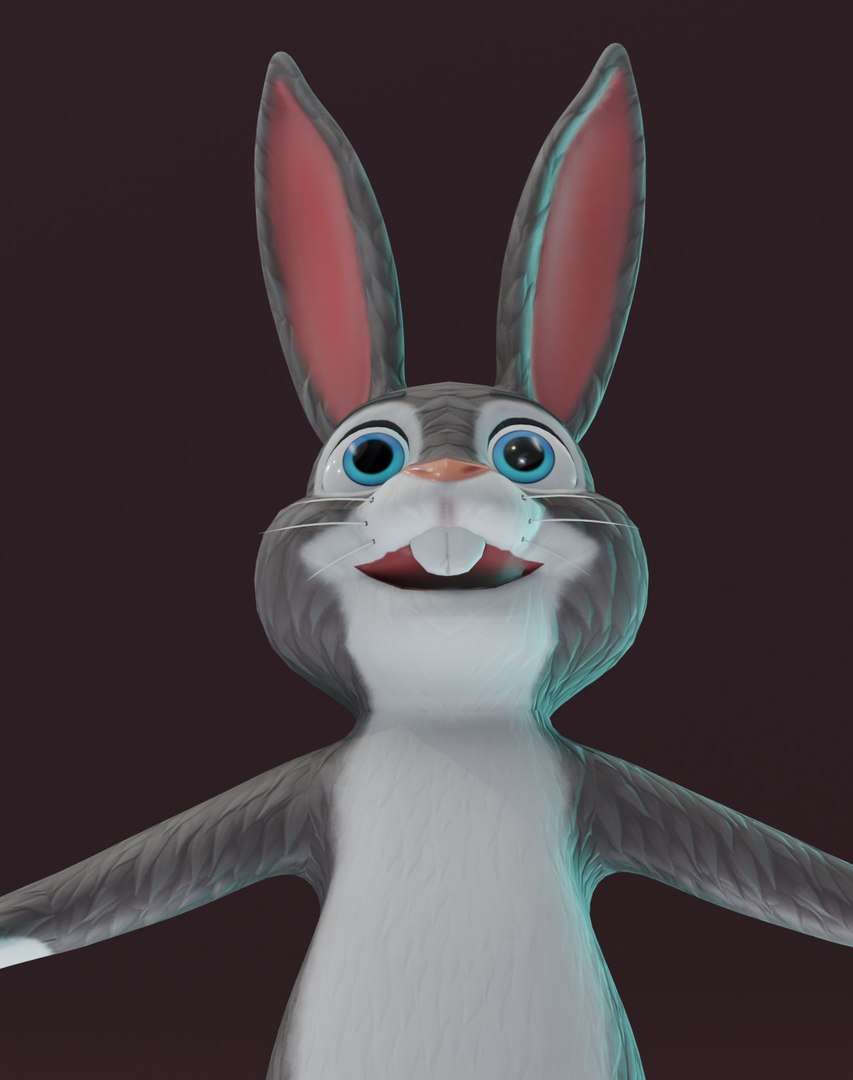 3D Cartoon Rabbit Rigged 3D Model - TurboSquid 1735677