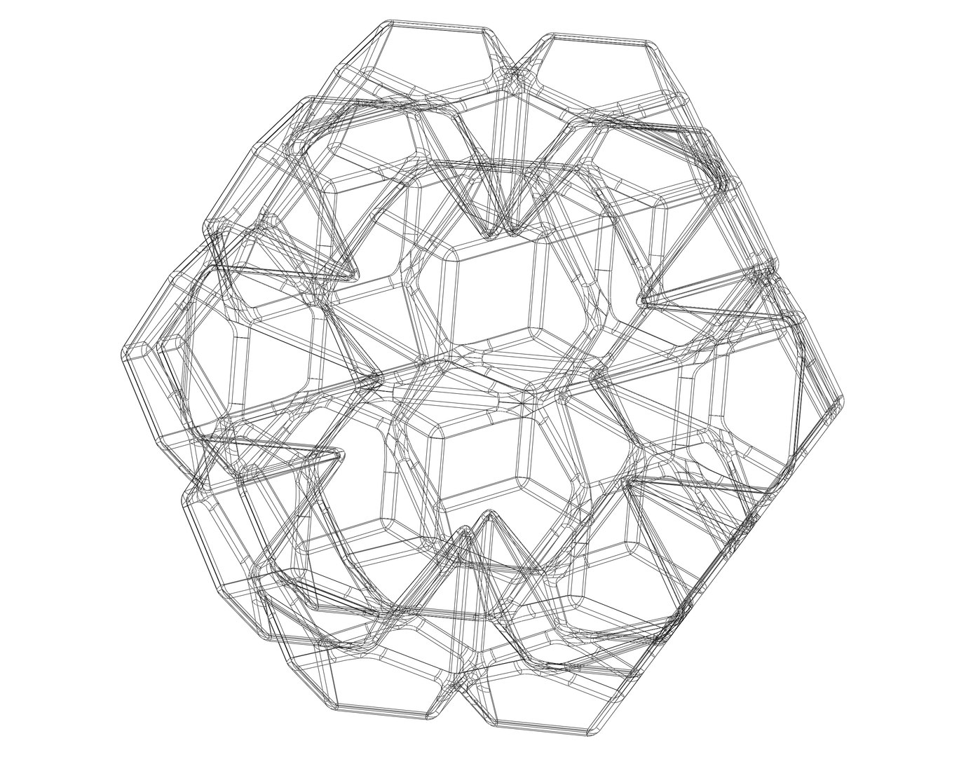 3D Wireframe Shape Penta Flake Dodecahedron Model - TurboSquid 2190310