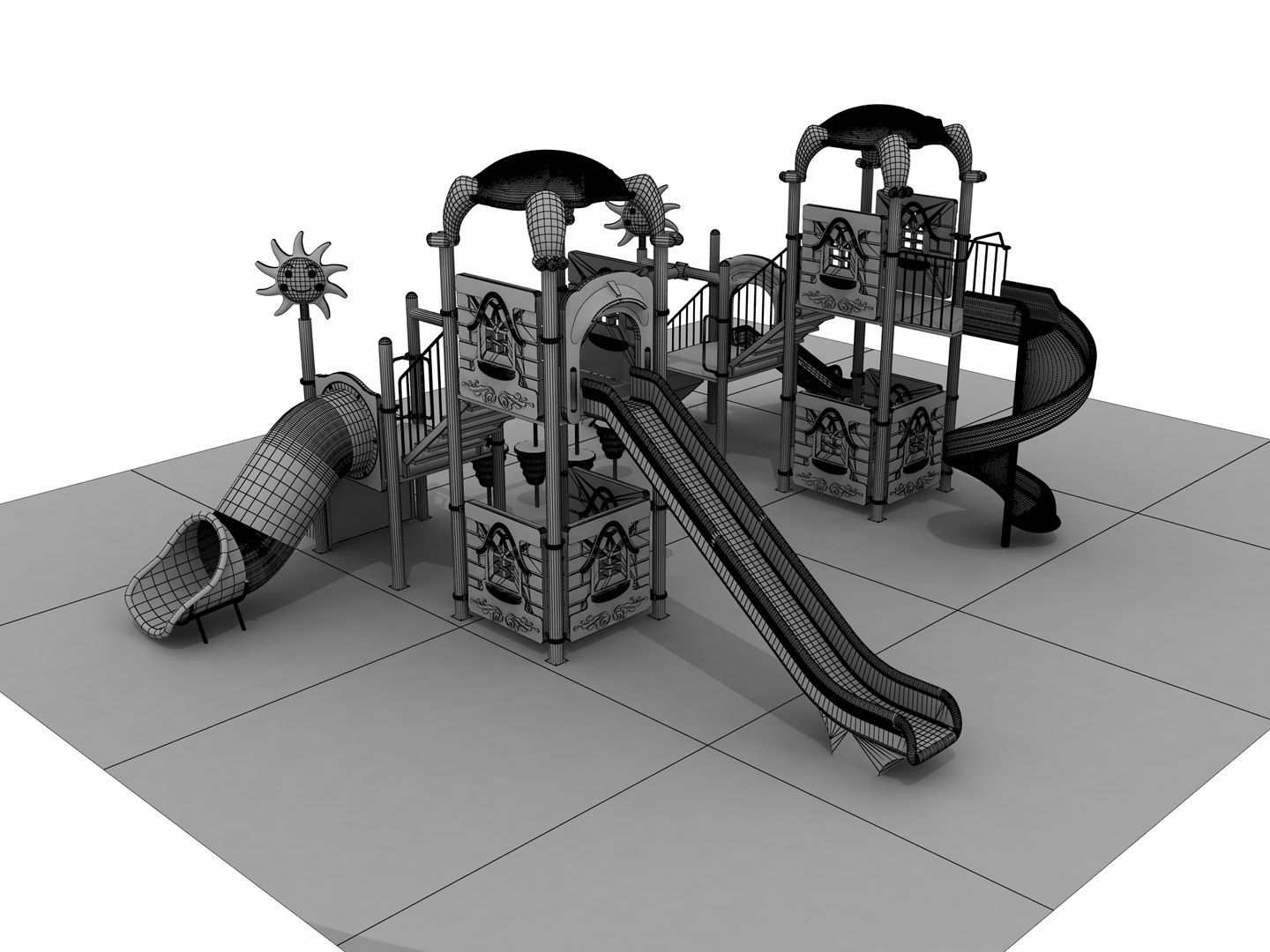 Metal Playground Slide 3D Model - TurboSquid 1579529