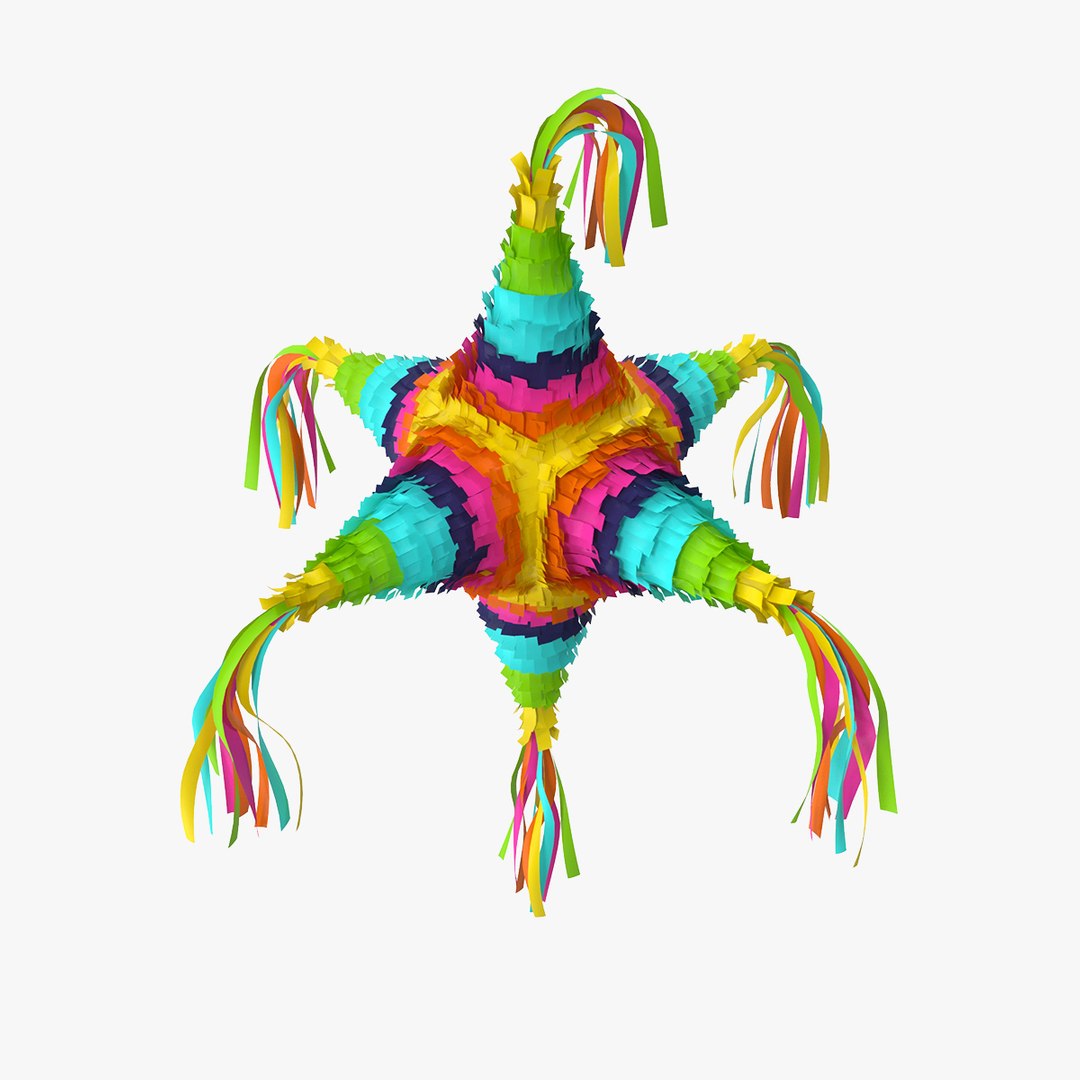 Traditional Multi Colored Mexican Party Pinata Star2 3D Model ...