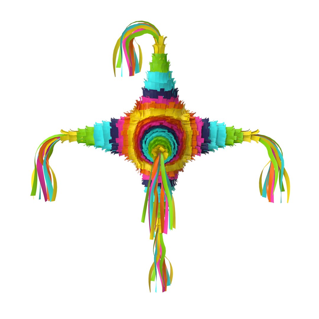 Traditional Multi Colored Mexican Party Pinata Star2 3D Model ...