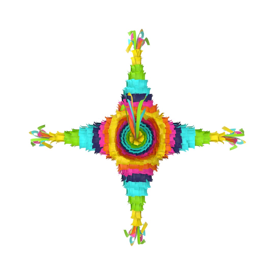 Traditional Multi Colored Mexican Party Pinata Star2 3D Model ...