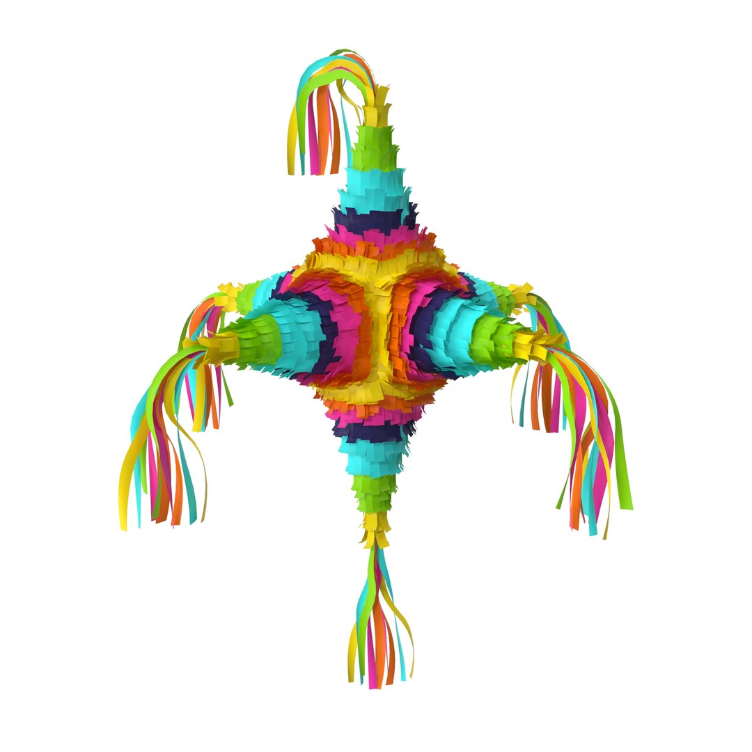 Traditional Multi Colored Mexican Party Pinata Star2 3D Model ...