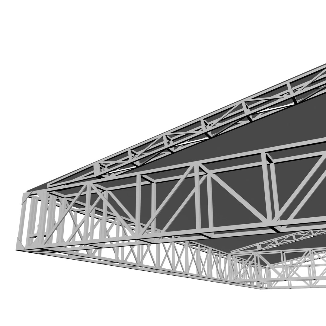 Roof Structure System 10 X15 Meters 3D Model - TurboSquid 1987329