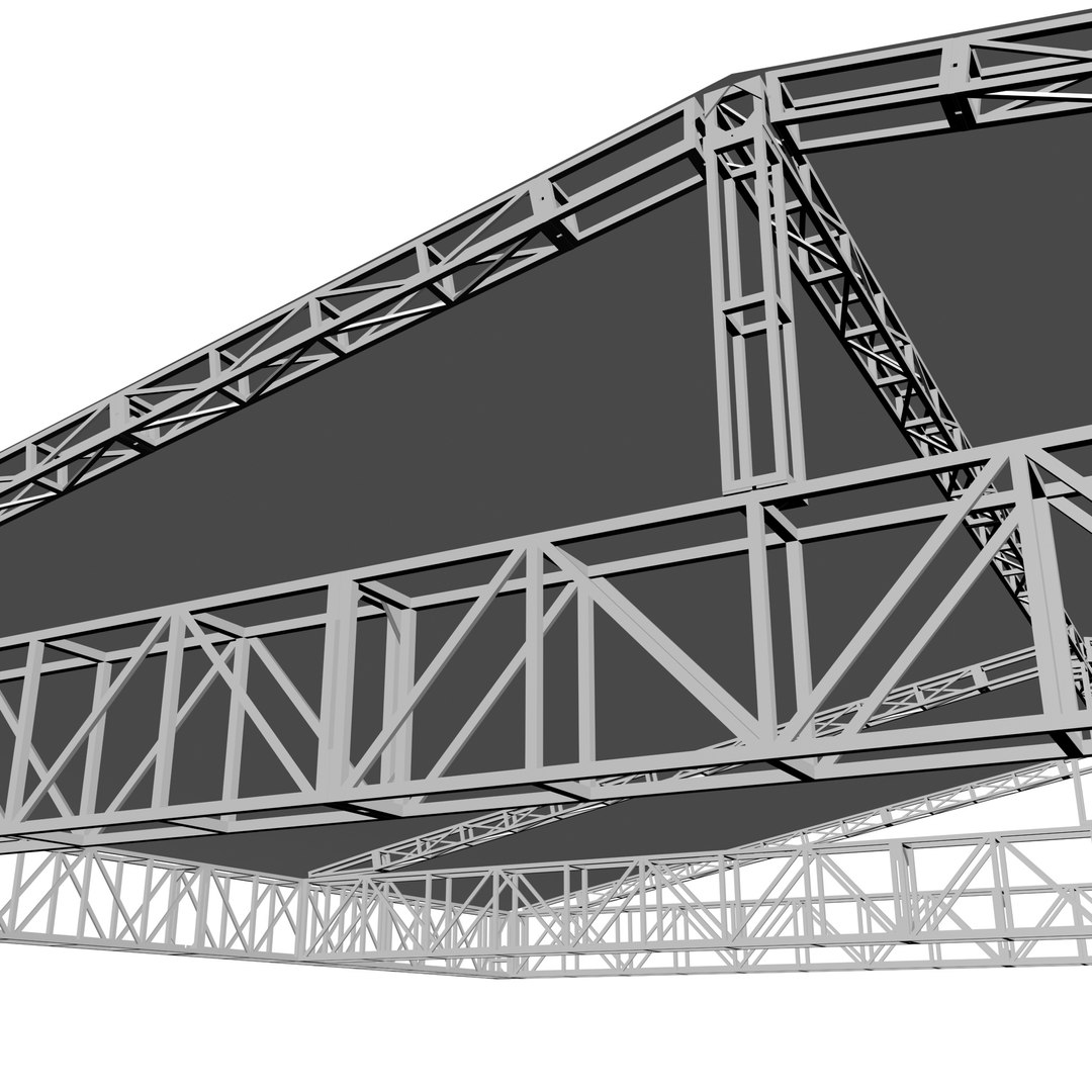 Roof Structure System 10 X15 Meters 3D Model - TurboSquid 1987329