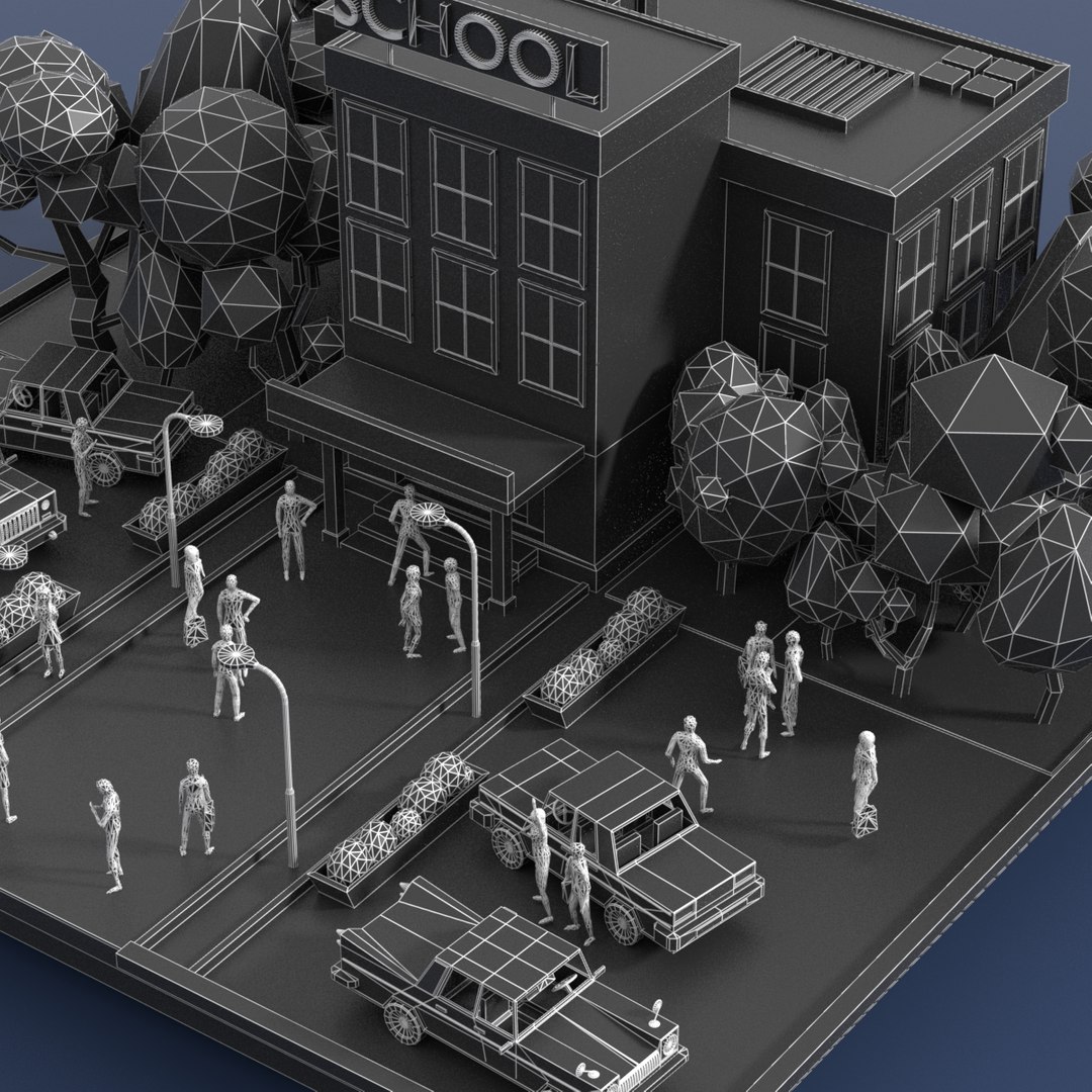 3D School Building Model - TurboSquid 1309585