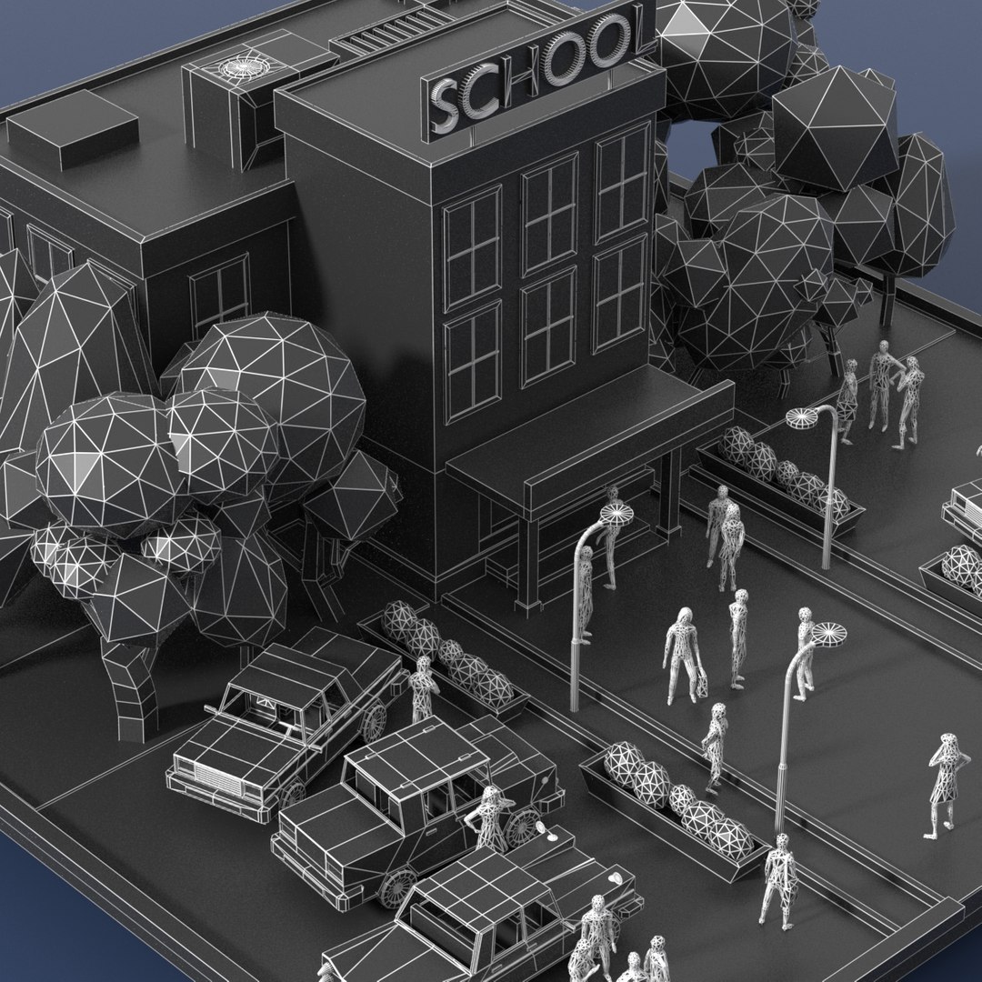 3D School Building Model - TurboSquid 1309585