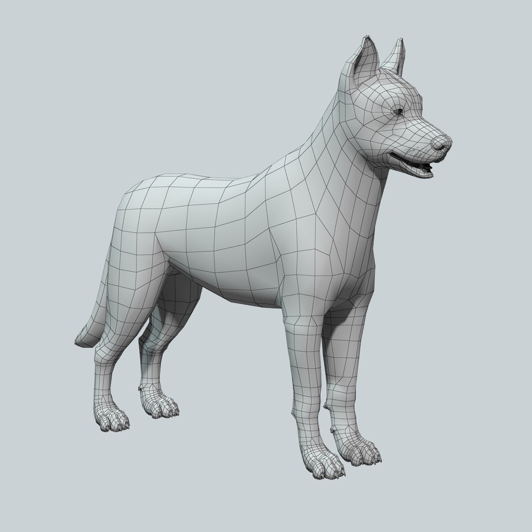 siberian husky 2 fur 3d model