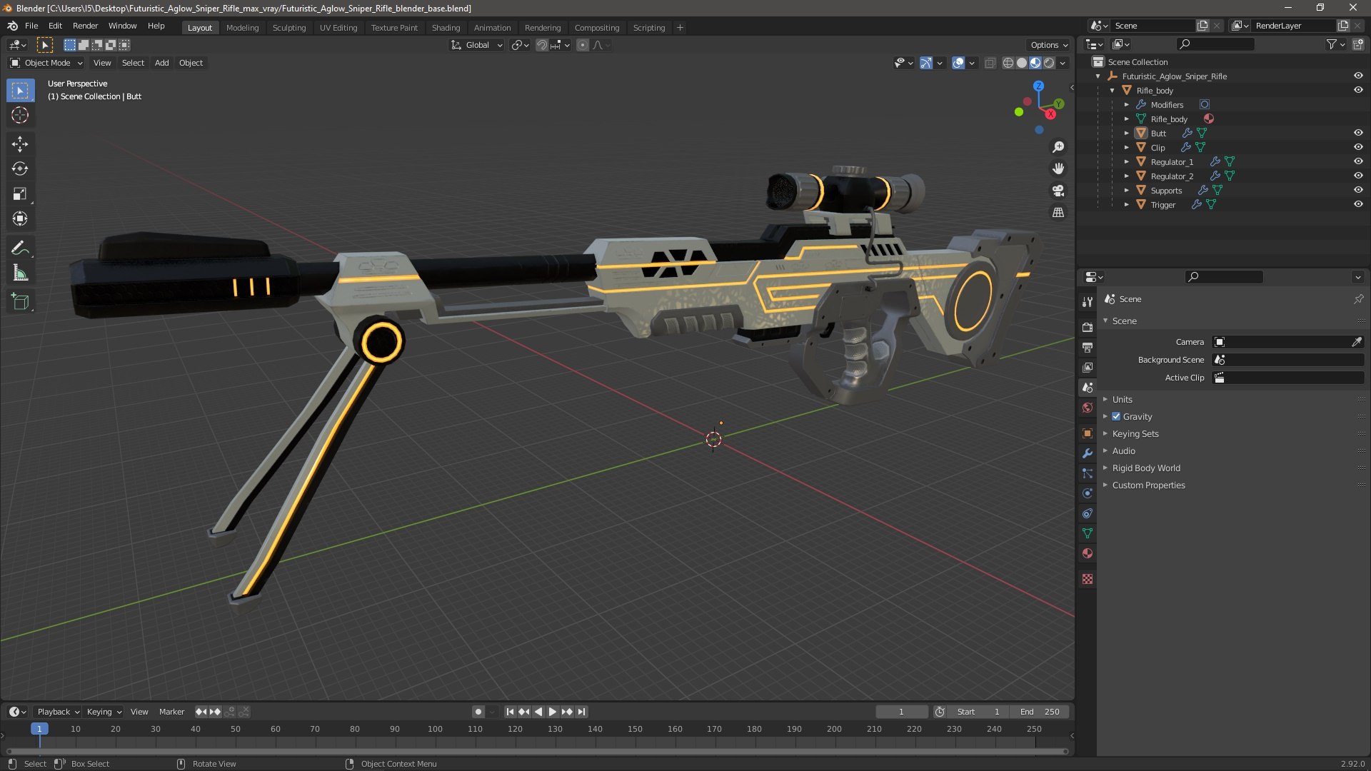 Futuristic Aglow Sniper Rifle 3D - TurboSquid 2218571