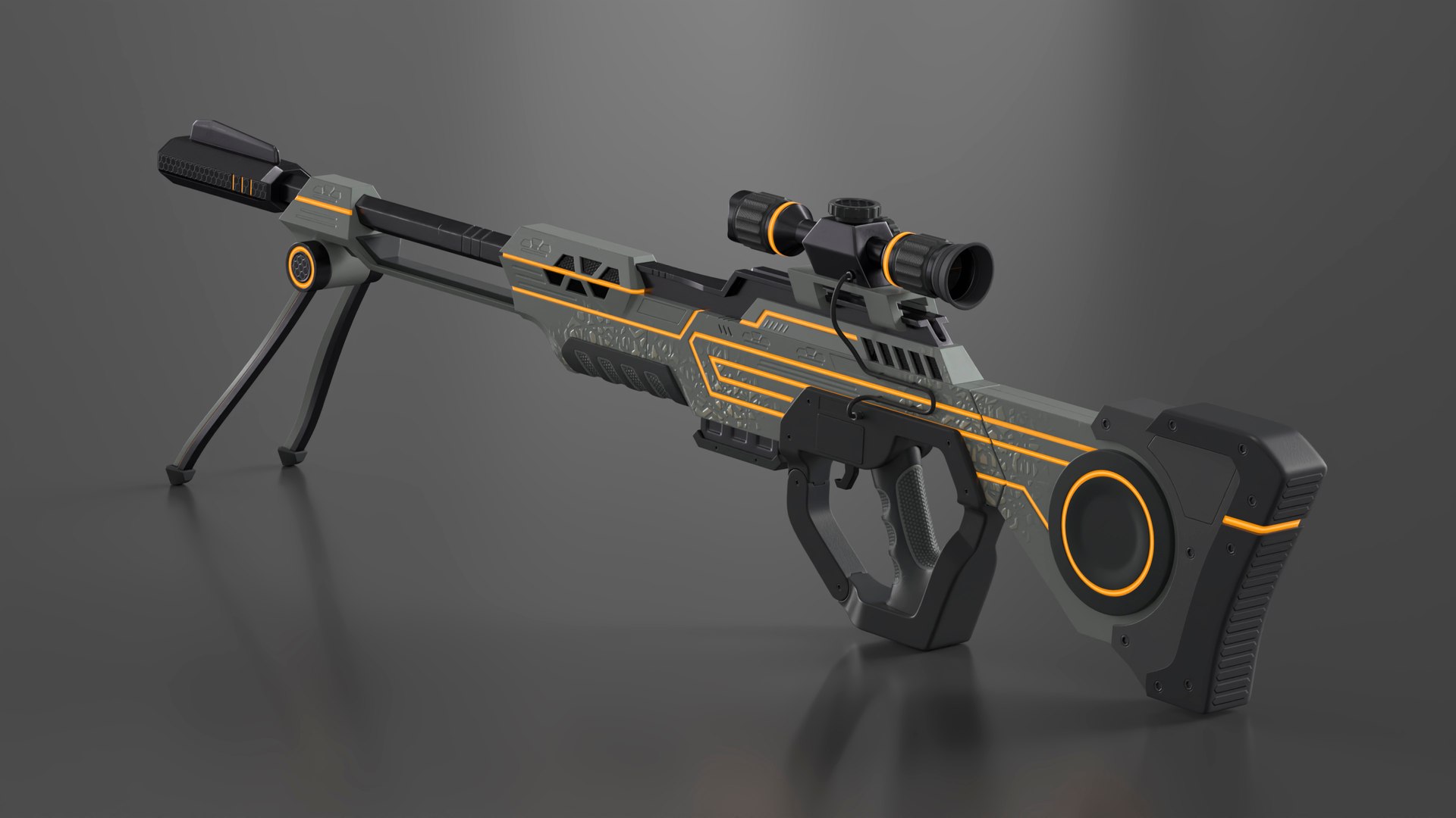 Futuristic Aglow Sniper Rifle 3D - TurboSquid 2218571