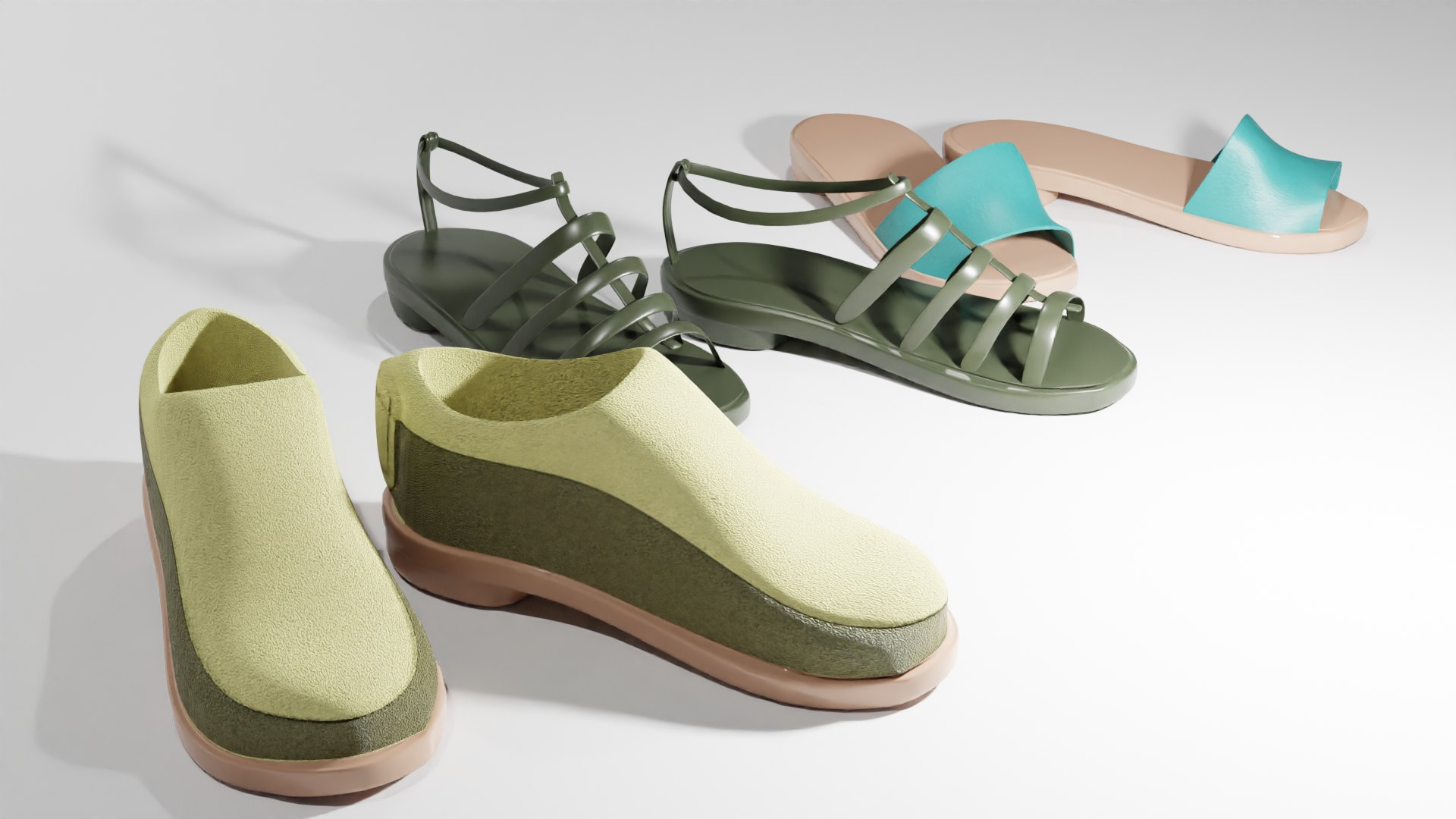 Group Of Shoes Model - TurboSquid 2419822
