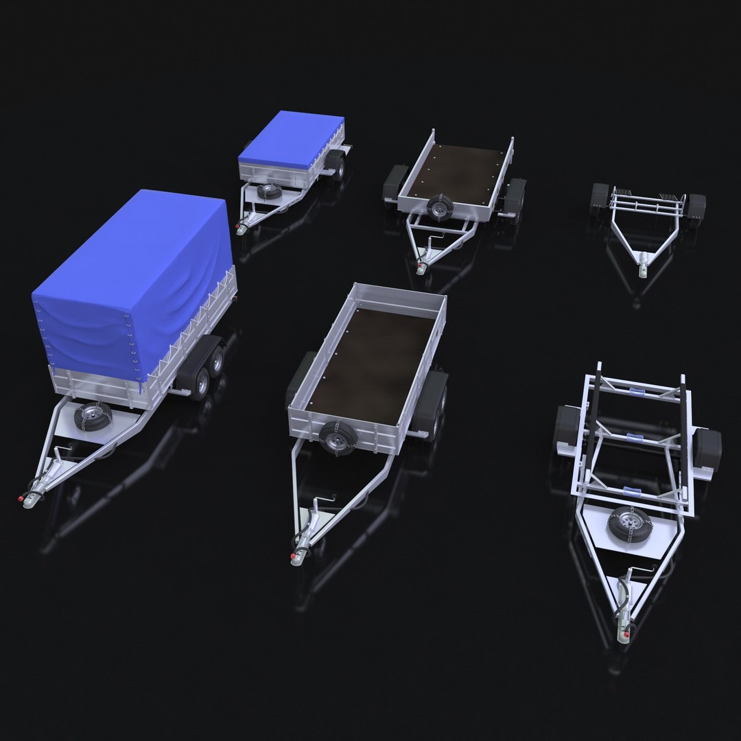 3D Trailers Cars Model - TurboSquid 1319372
