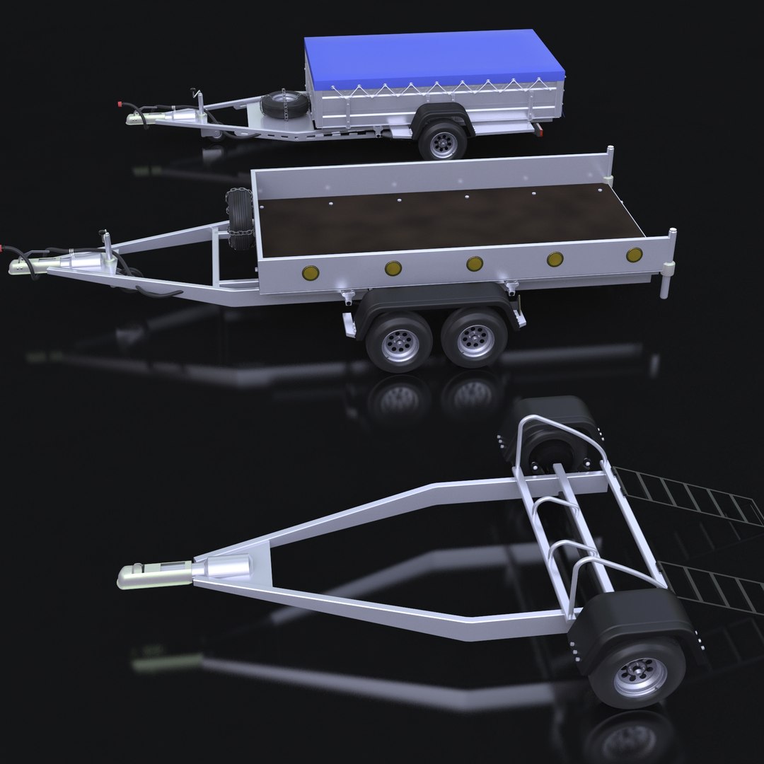 3D Trailers Cars Model - TurboSquid 1319372