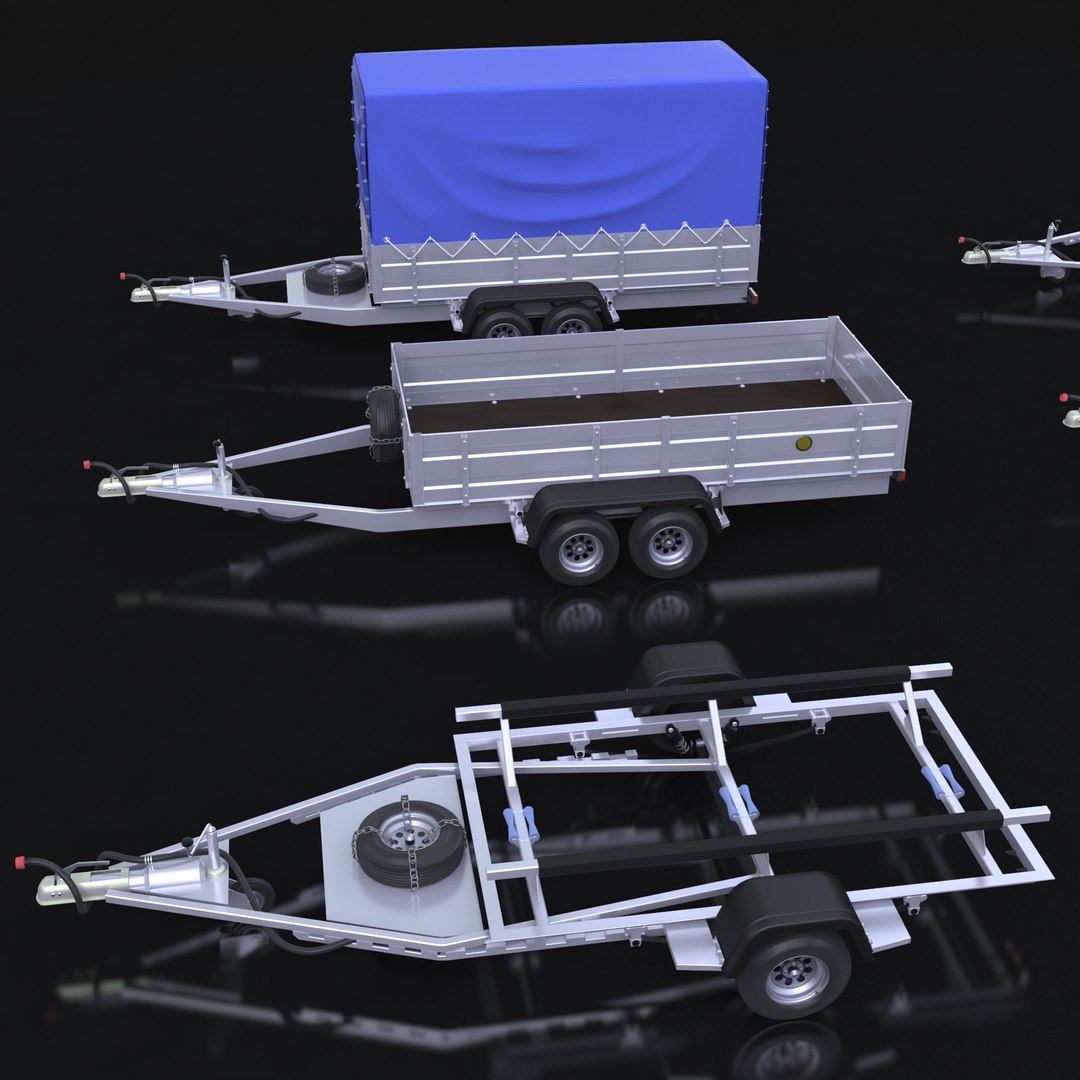 3D Trailers Cars Model - TurboSquid 1319372