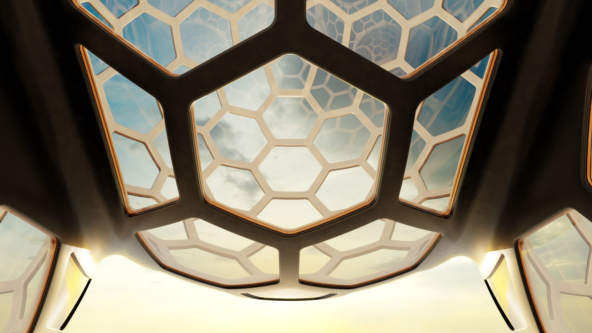 9 Fused Glass Hexagon Sci Fi Spherical Domes 3D - TurboSquid 2253080