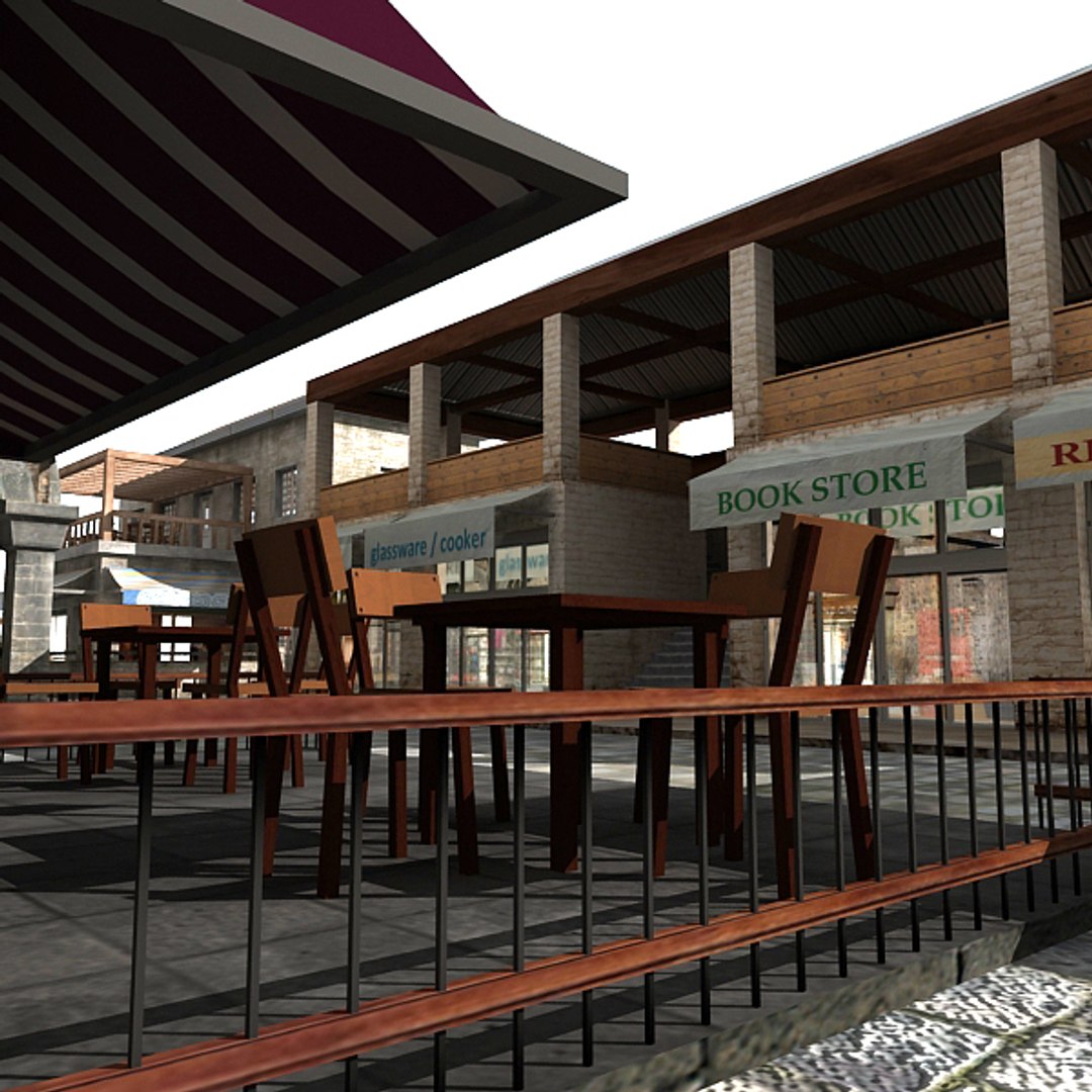 historical bar shop 3d c4d