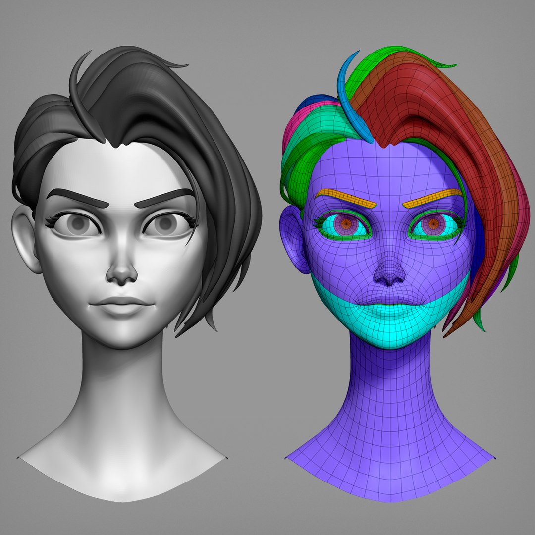 卡通女性角色邦妮基础网格3D模型 - TurboSquid 1927074