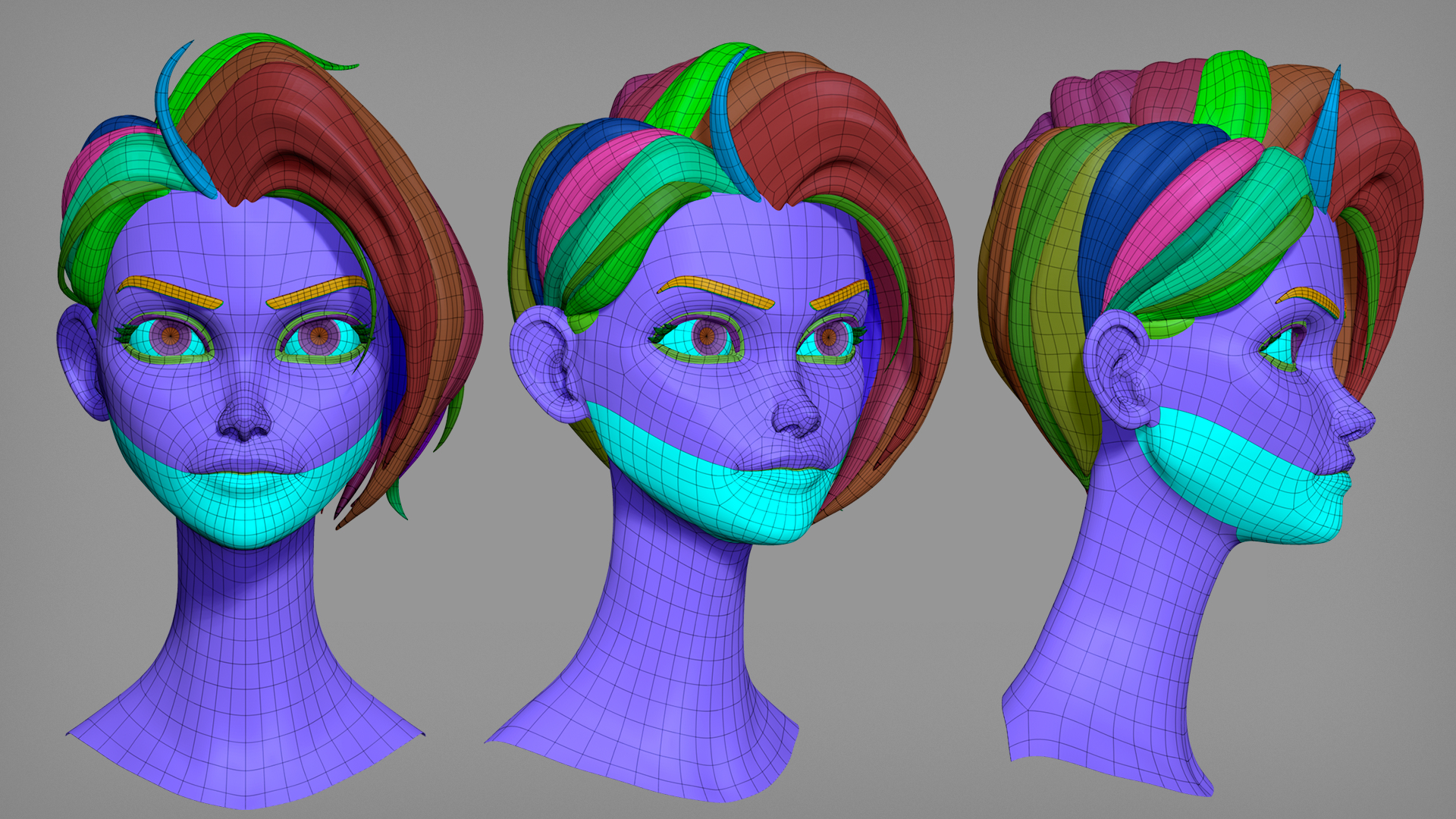 Cartoon female character Bonnie base mesh3D模型 - TurboSquid 1927074