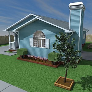 c4d house interior 3 bedrooms