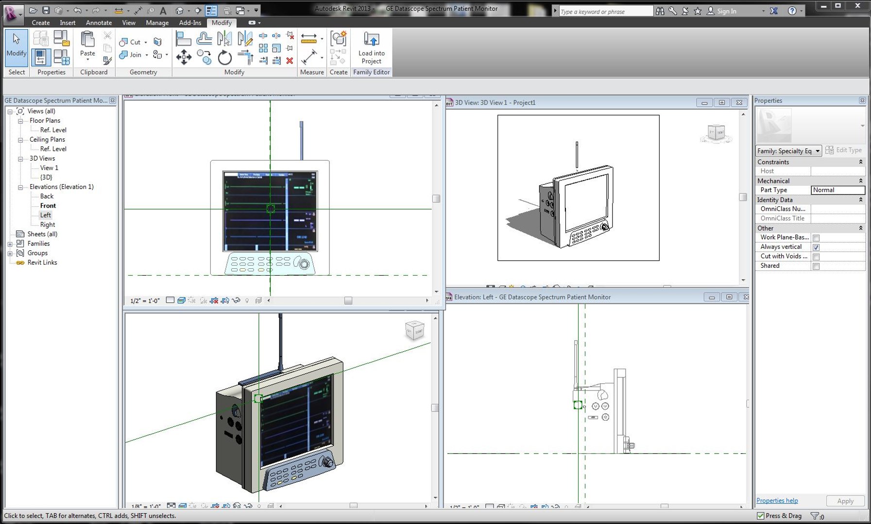 Revit Ge Datascope Spectrum 3d Model