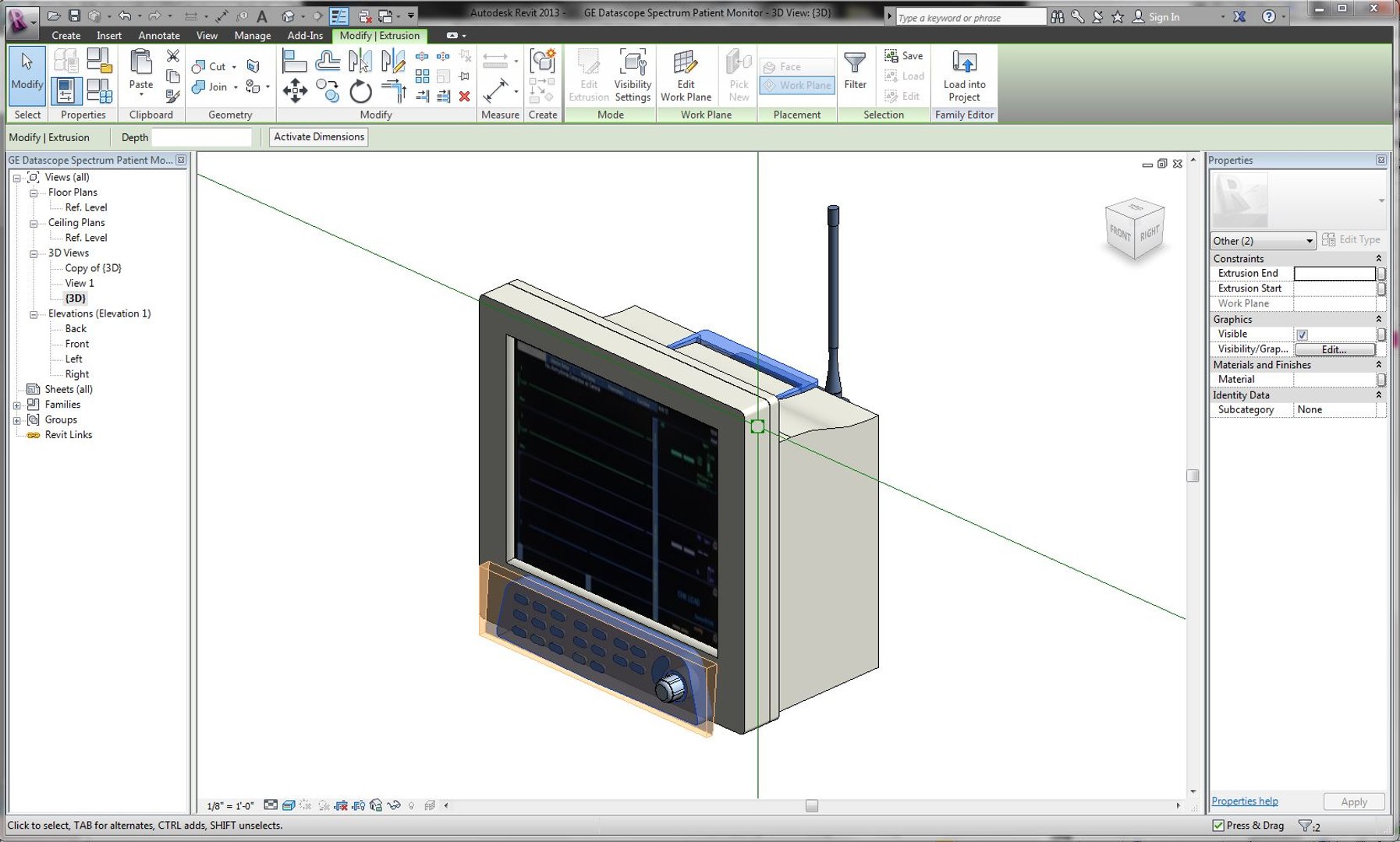 Revit Ge Datascope Spectrum 3d Model