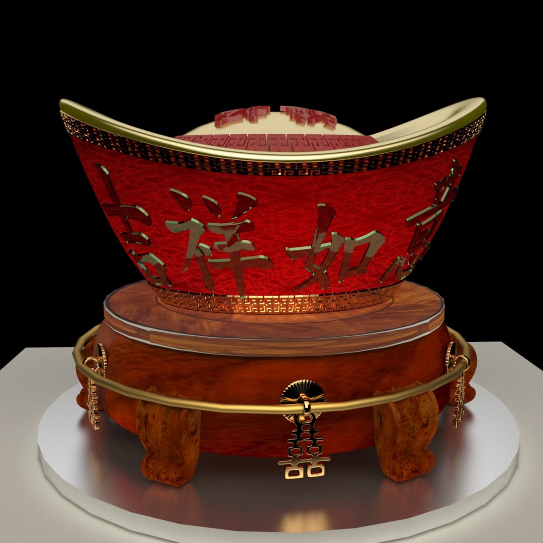 Chinese Gold Ingot 3D Model - TurboSquid 1620842