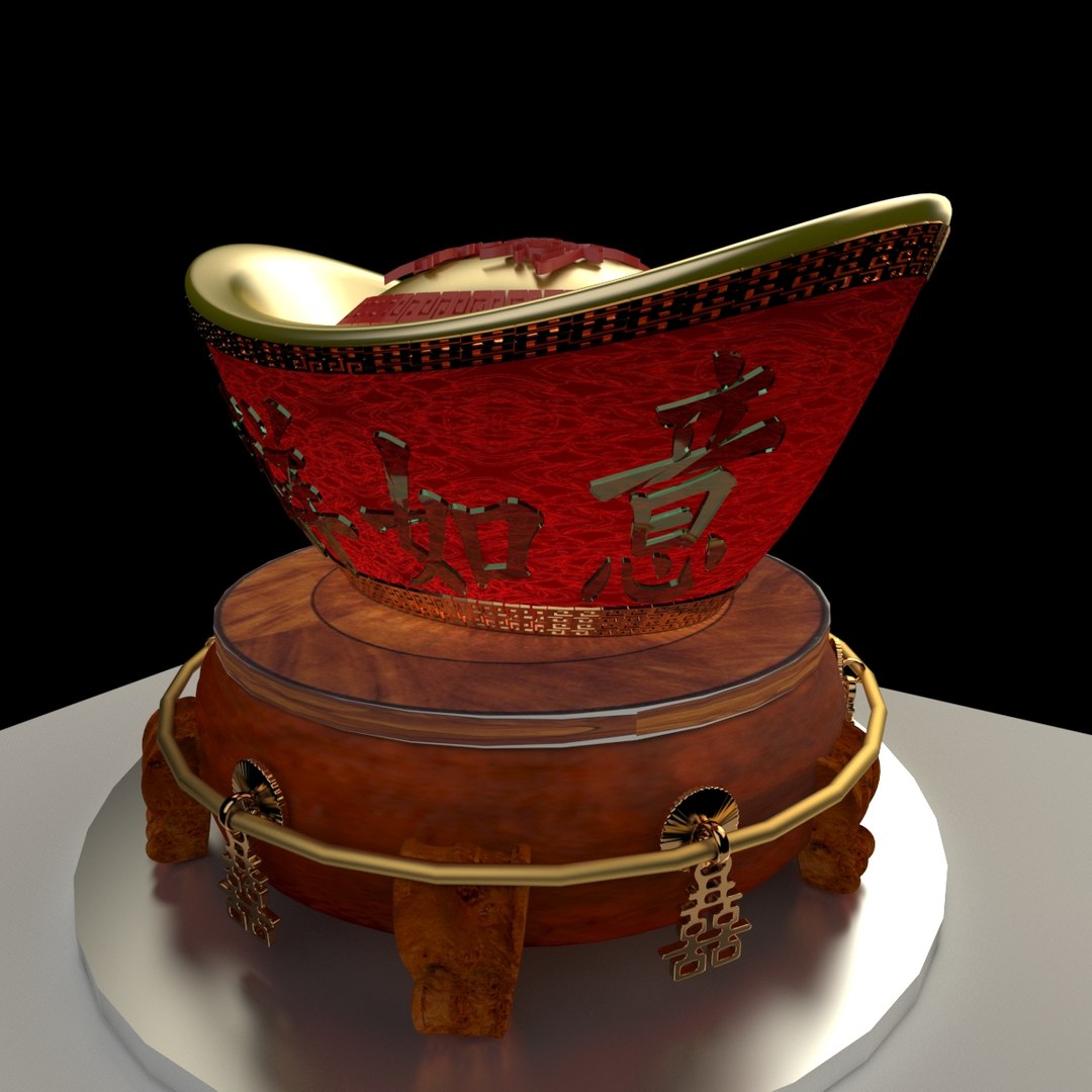 Chinese Gold Ingot 3D Model - TurboSquid 1620842