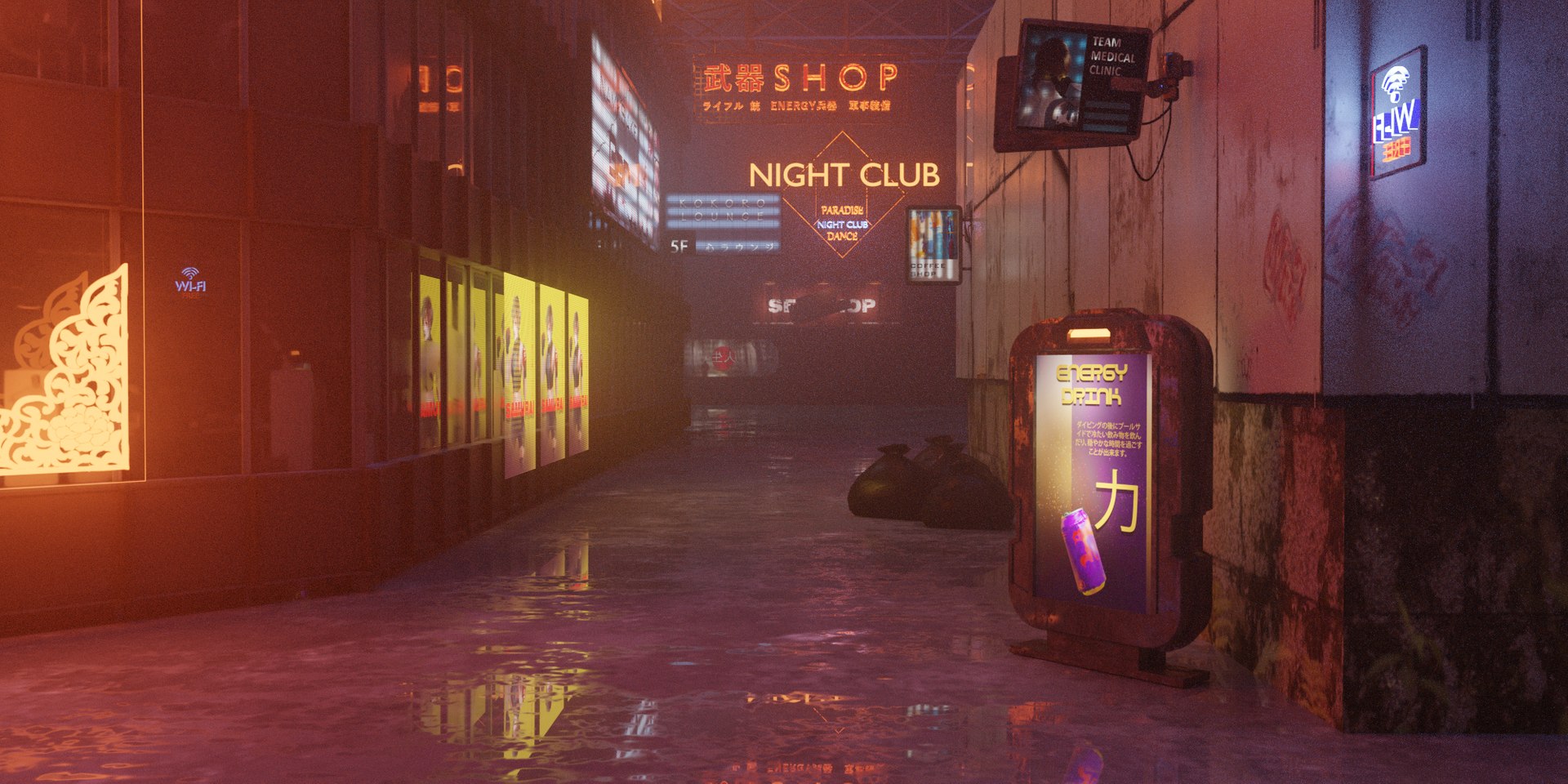 3D Neon SciFi Cyberpunk Signs - TurboSquid 2120529