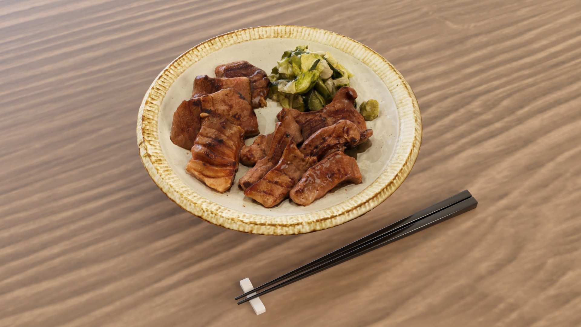 Real Japanese Gyutan Beef tongue food 3D - TurboSquid 2110780