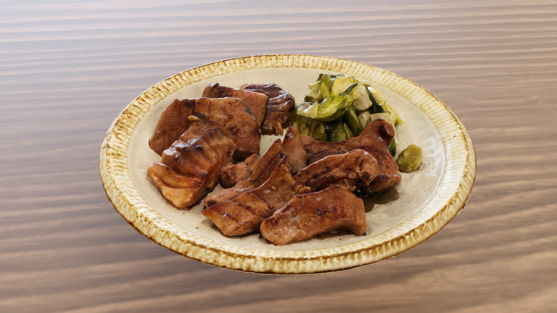 Real Japanese Gyutan Beef tongue food 3D - TurboSquid 2110780