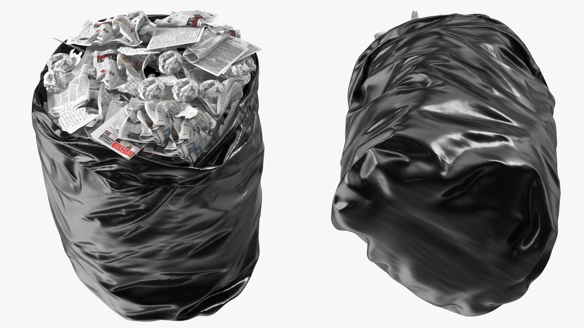 Trash Bag Full Of Paper Model - TurboSquid 2019577