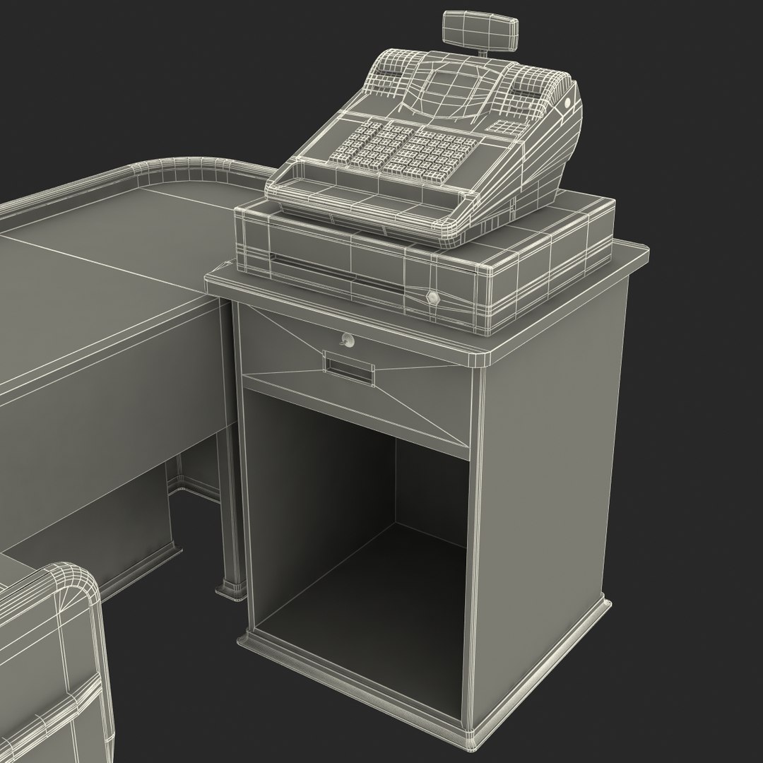 3d Cash Counter 10 Model